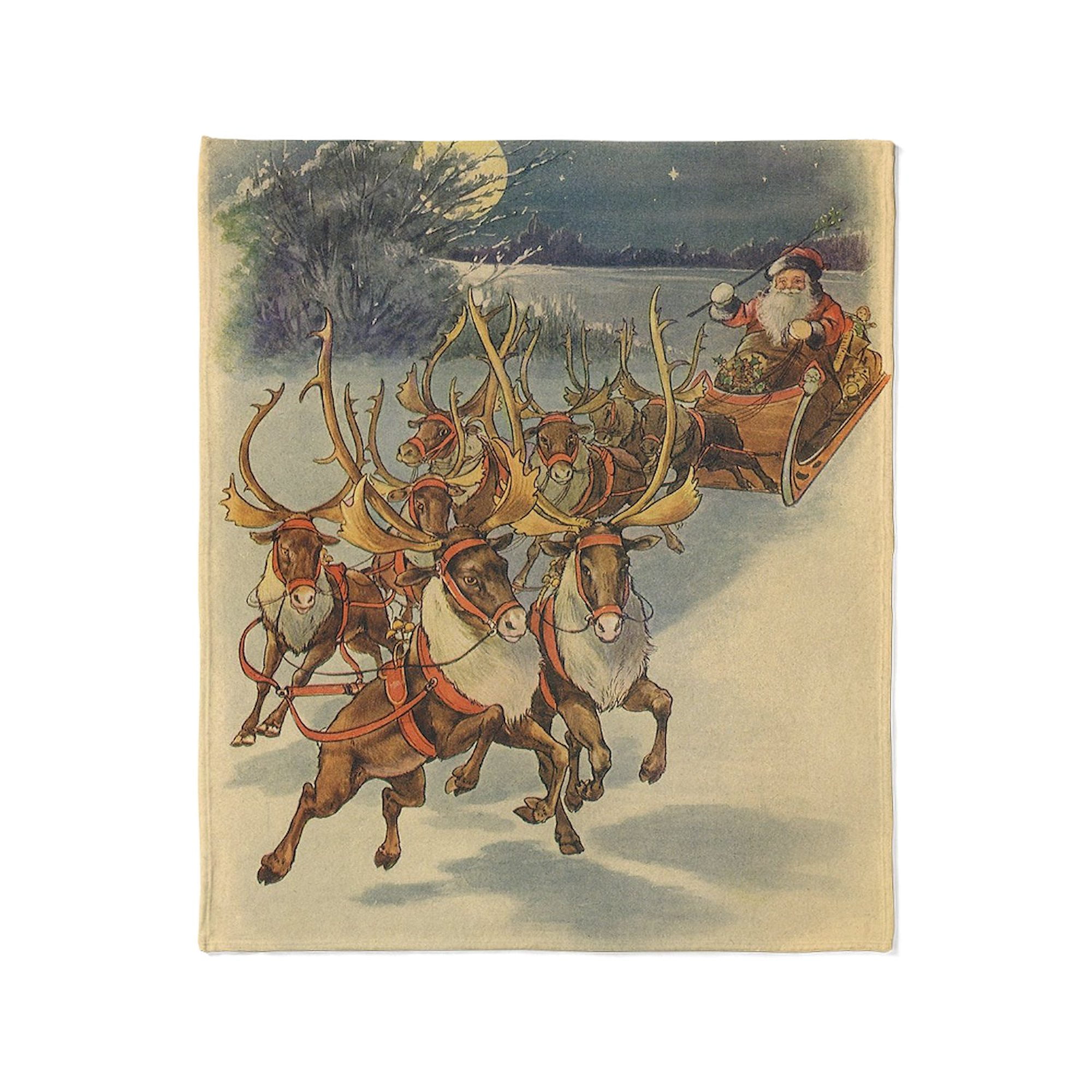 CafePress - Vintage Christmas Santa Claus Throw Blanket - Soft Fleece ...