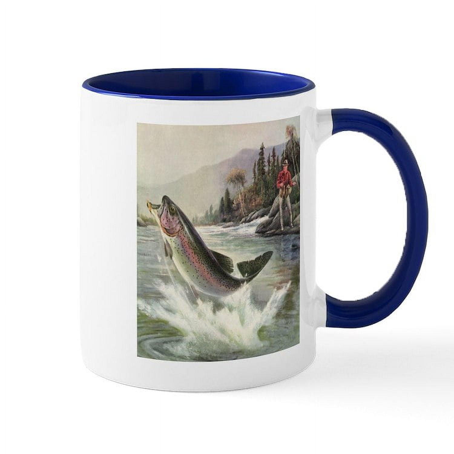 CafePress - Vintage Fishing, Rainbow Trout Mugs - 11 oz Ceramic Mug ...