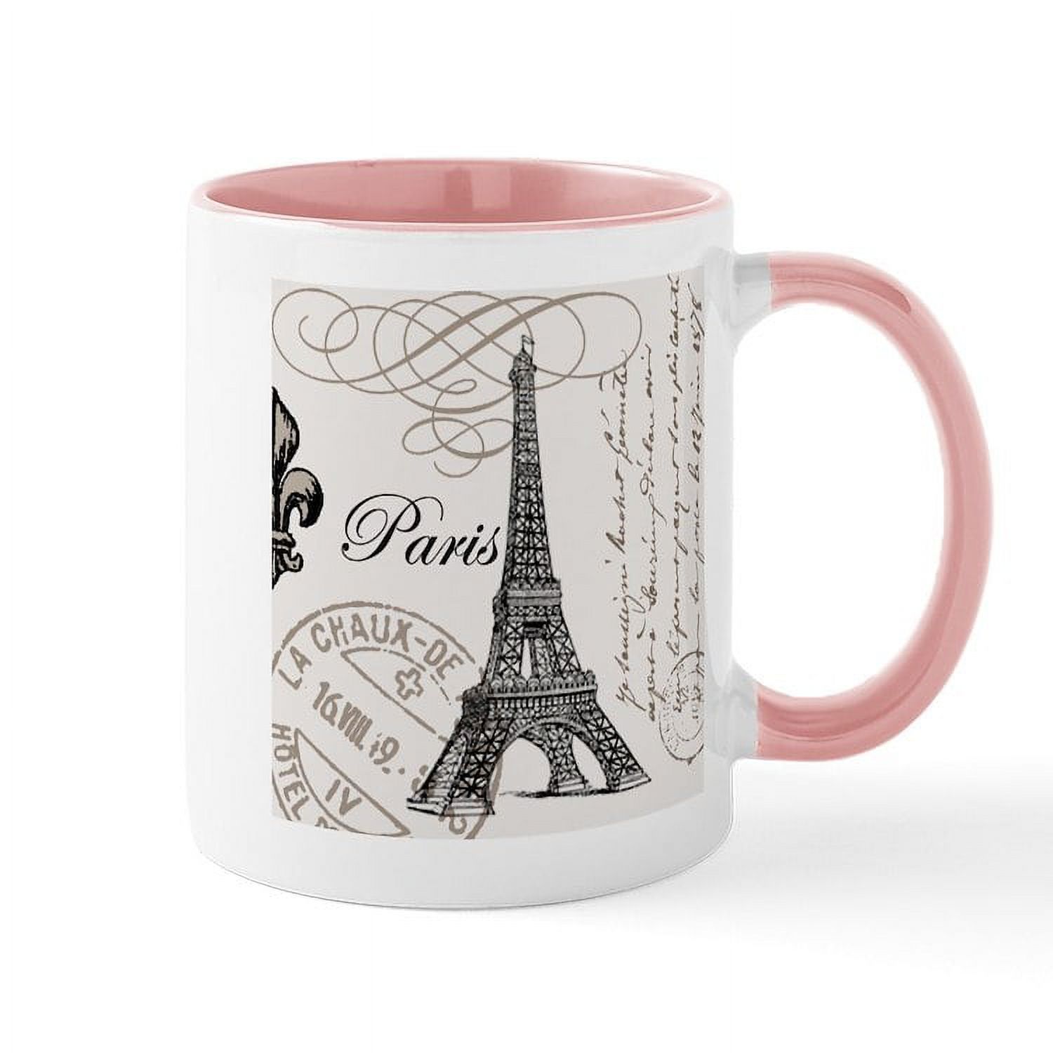 3dRose Nouveau Paris vintage Eiffel tower - Two Tone Red Mug, 11-ounce ...