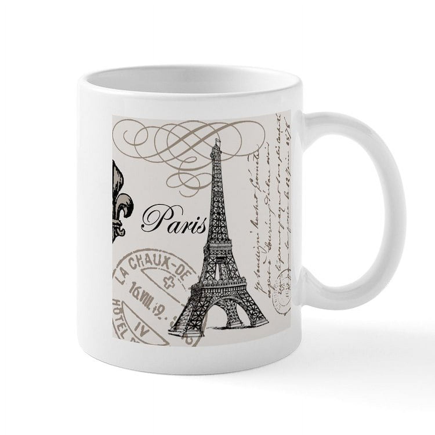 CafePress - Vintage Paris Eiffel Tower Mug - 11 oz Ceramic Mug ...