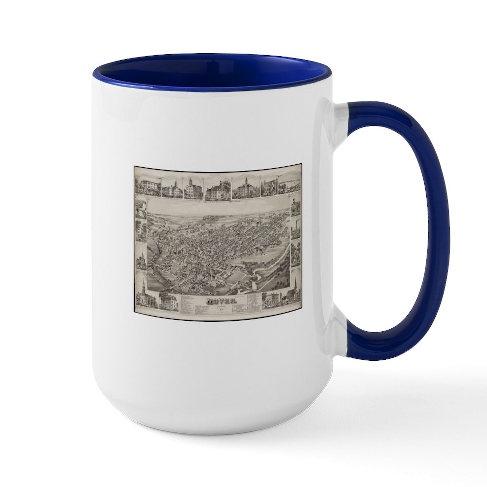 CafePress - Vintage Pictorial Map Of Dover Delaware (1885 Mugs - 15 oz ...