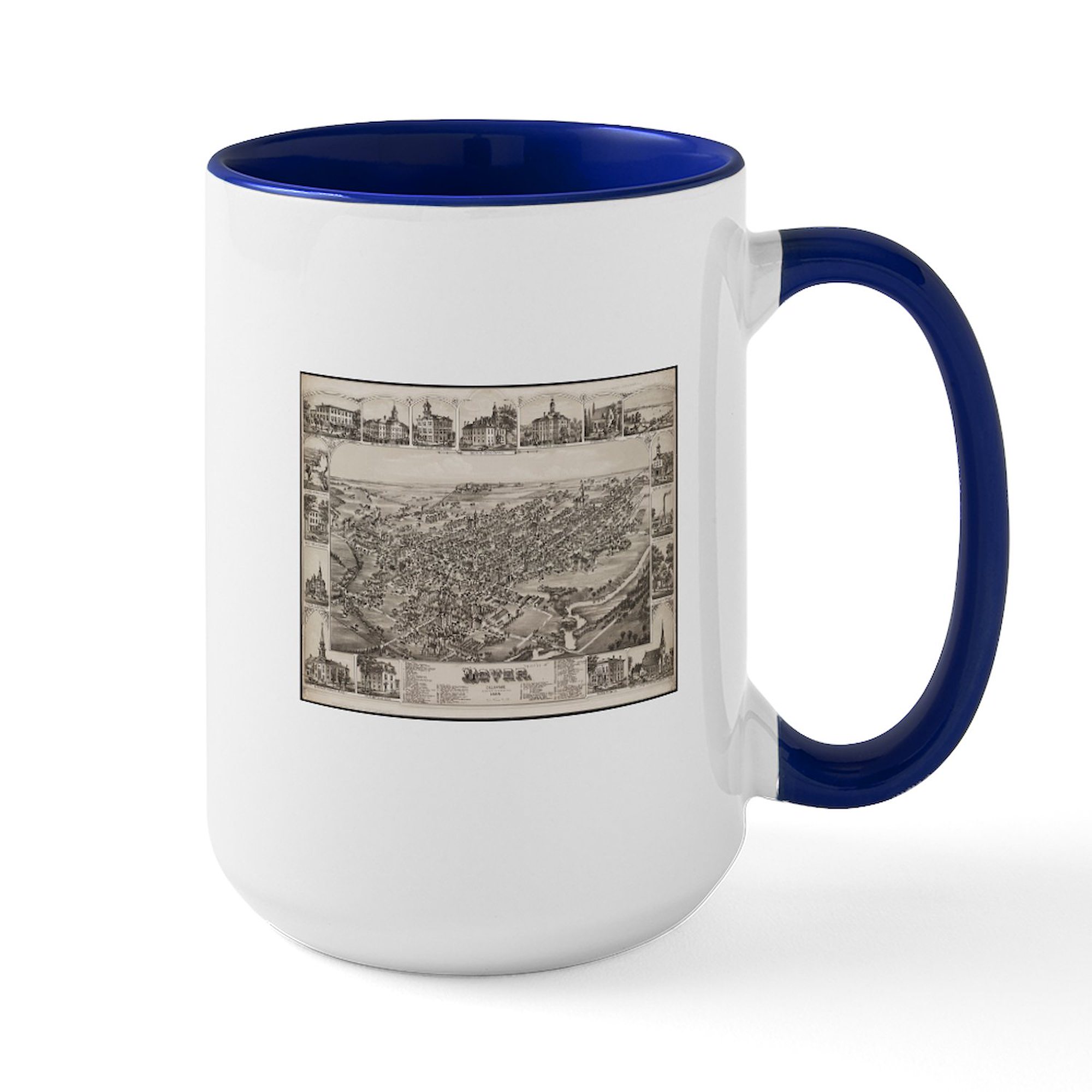 CafePress - Vintage Pictorial Map Of Dover Delaware (1885 Mugs - 15 oz ...