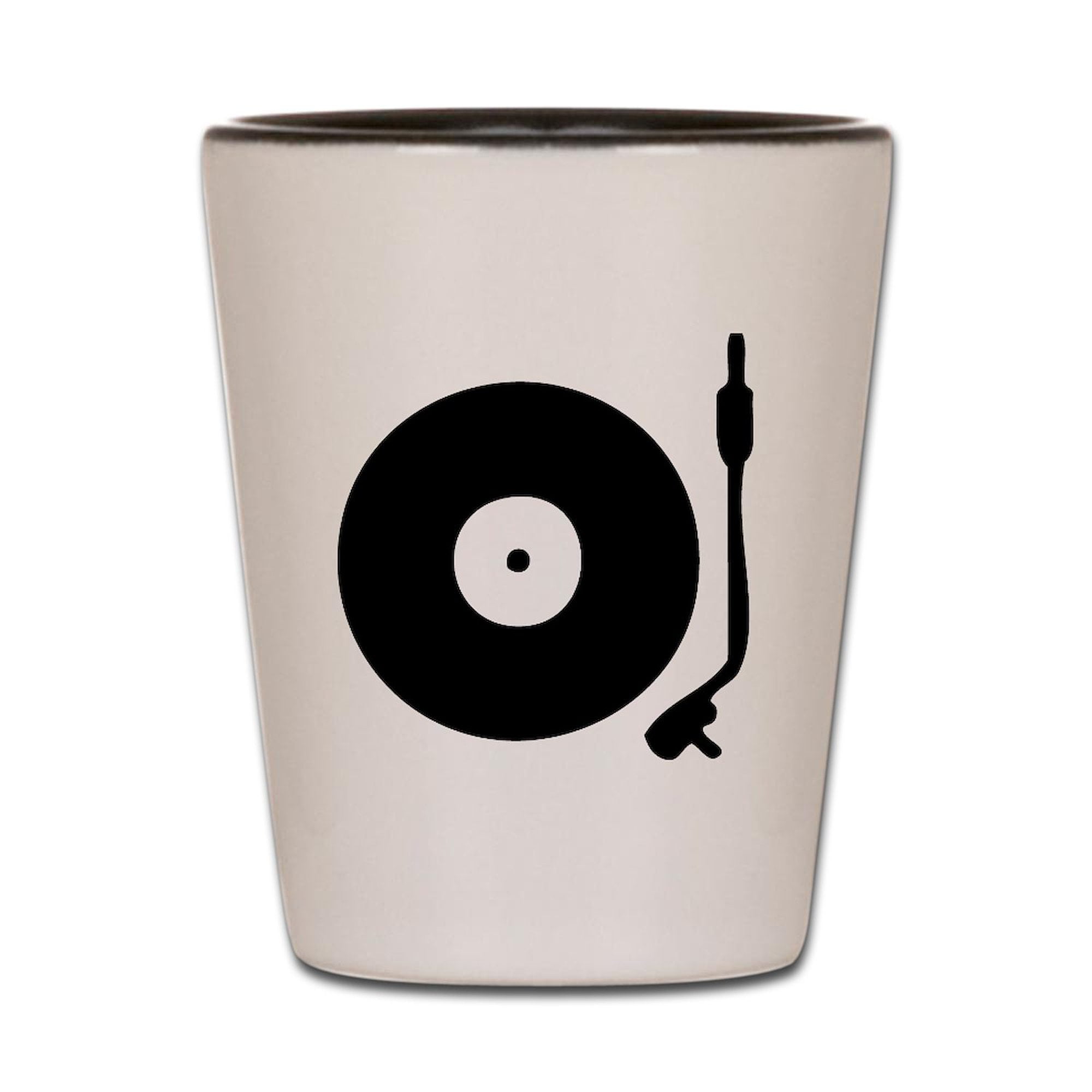 CafePress - Vinyl Record Turntable - White/Black Shot Glass, Unique and ...
