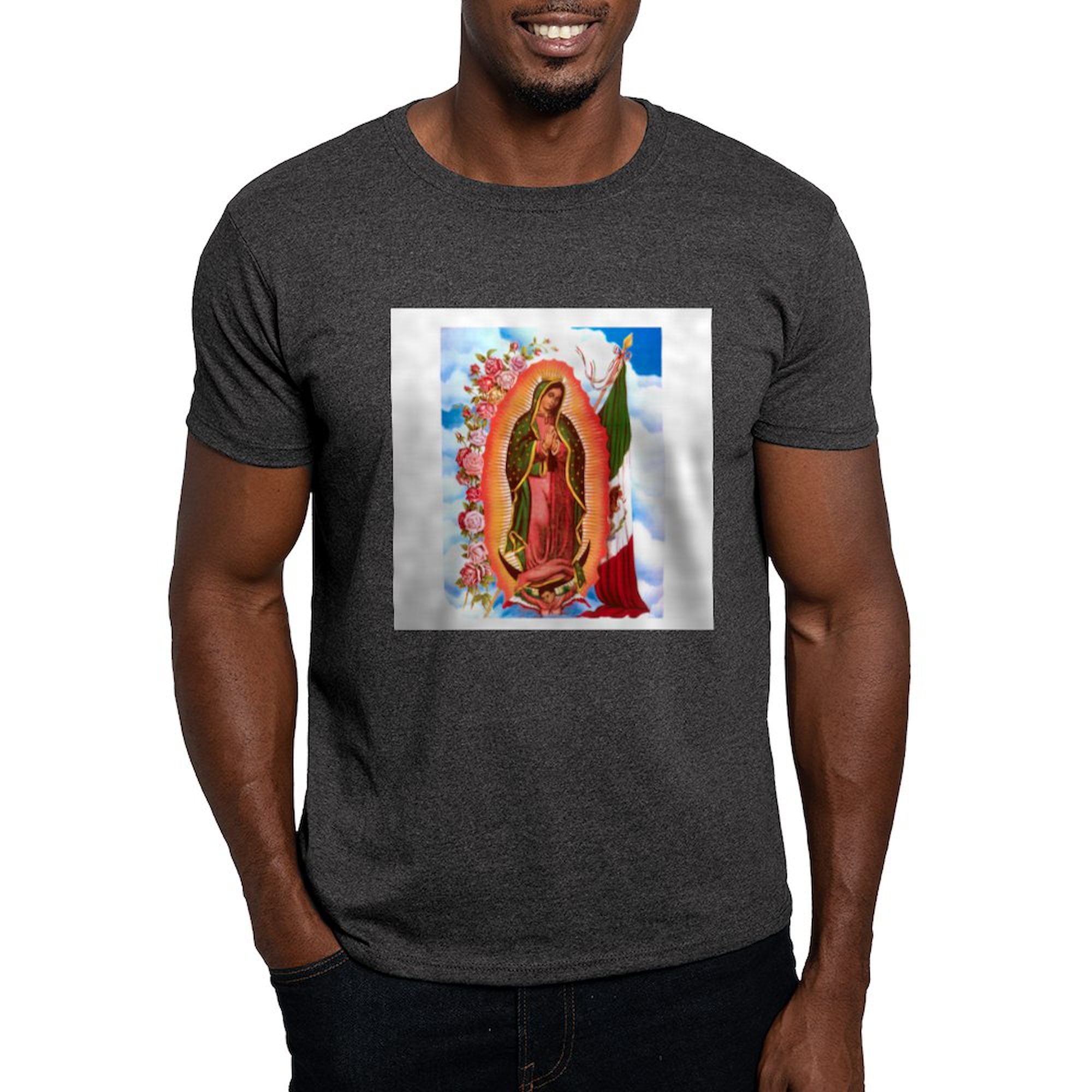 CafePress - Virgen De Guadalupe Mexican Flag Dark T Shirt - Men's ...