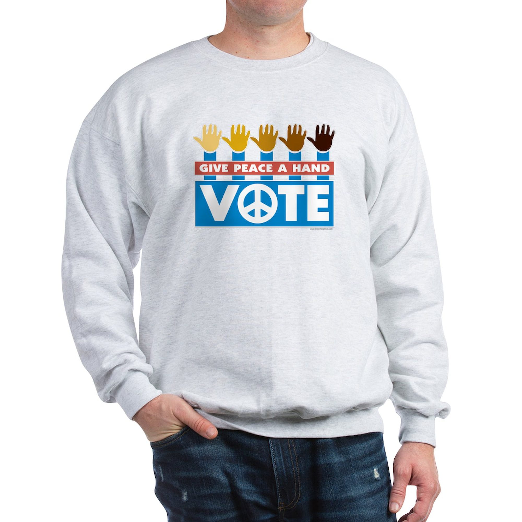 CafePress - Vote Peace Sweatshirt - Crew Neck Sweatshirt - Walmart.com