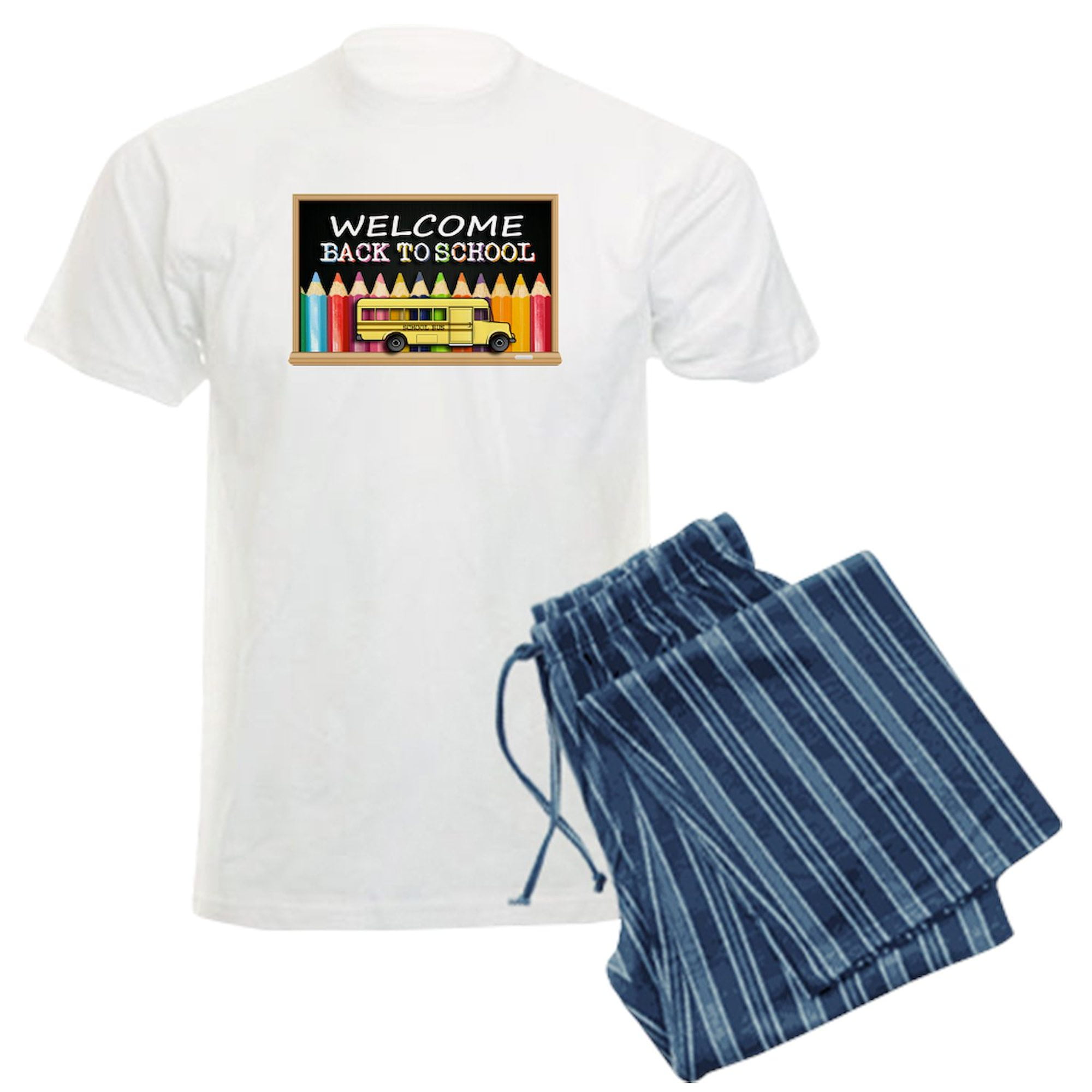 CafePress - WELCOME BACK TO SCHOOL BUS Men's Light Pajamas - Men's ...