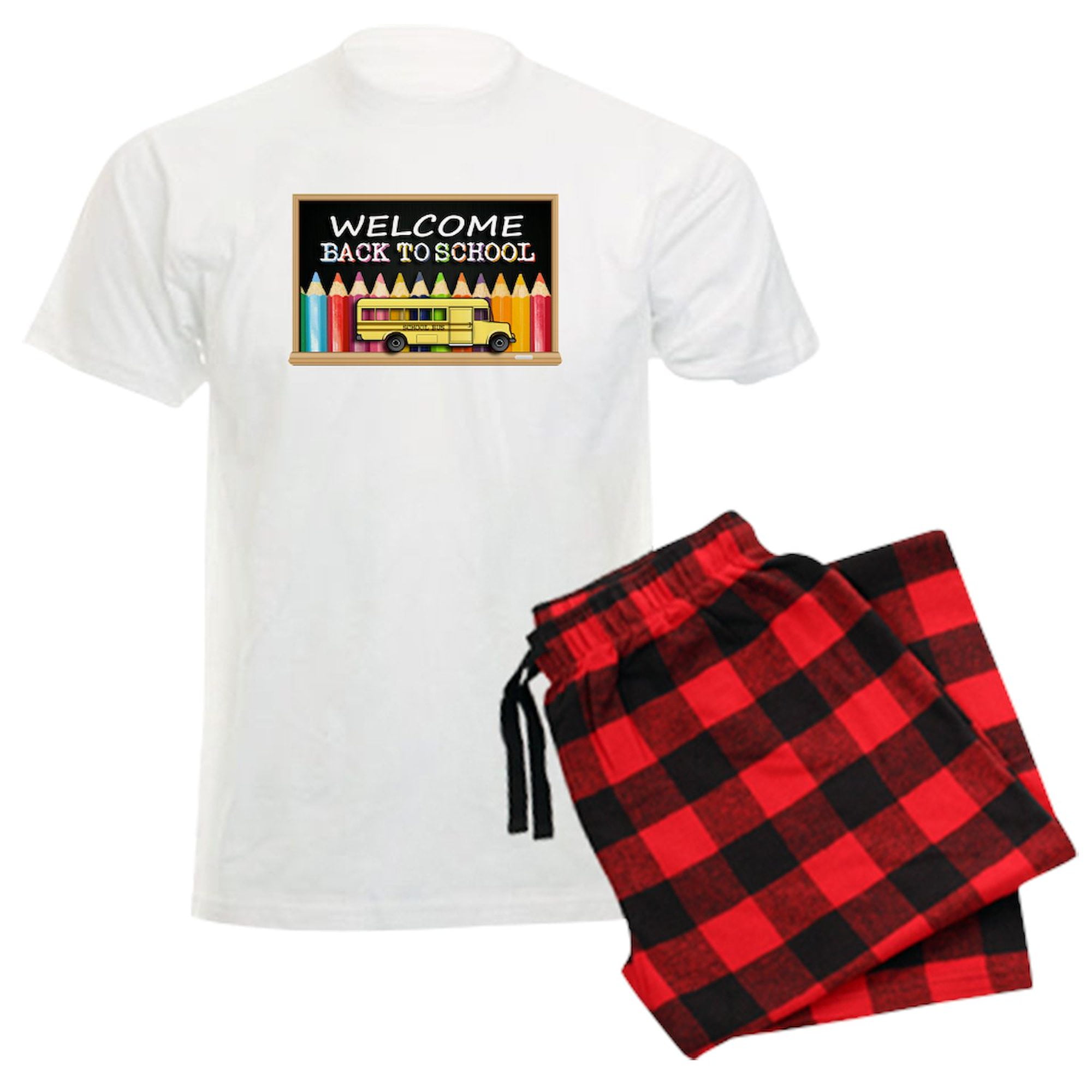 CafePress - WELCOME BACK TO SCHOOL BUS Men's Light Pajamas - Men's ...