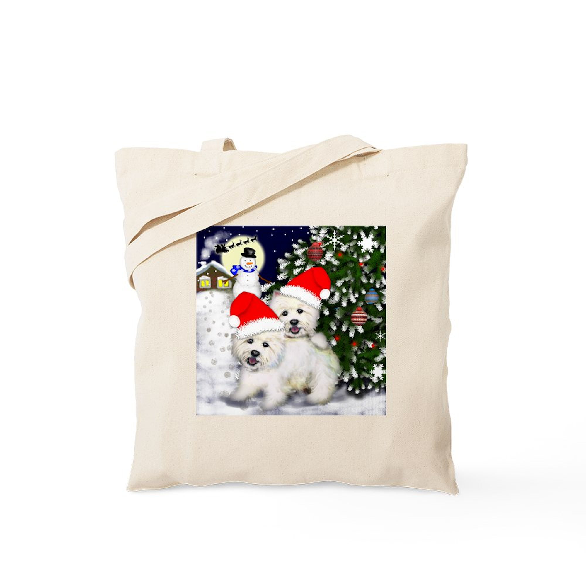CafePress - WHT SANTA Tote Bag - Unisex Canvas Tote Bag, Beige, 1-Piece ...