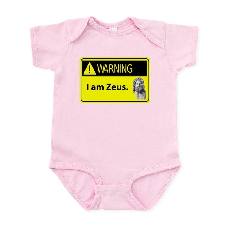 CafePress - Warning: I Am Zeus Infant Bodysuit - Baby Light Bodysuit ...