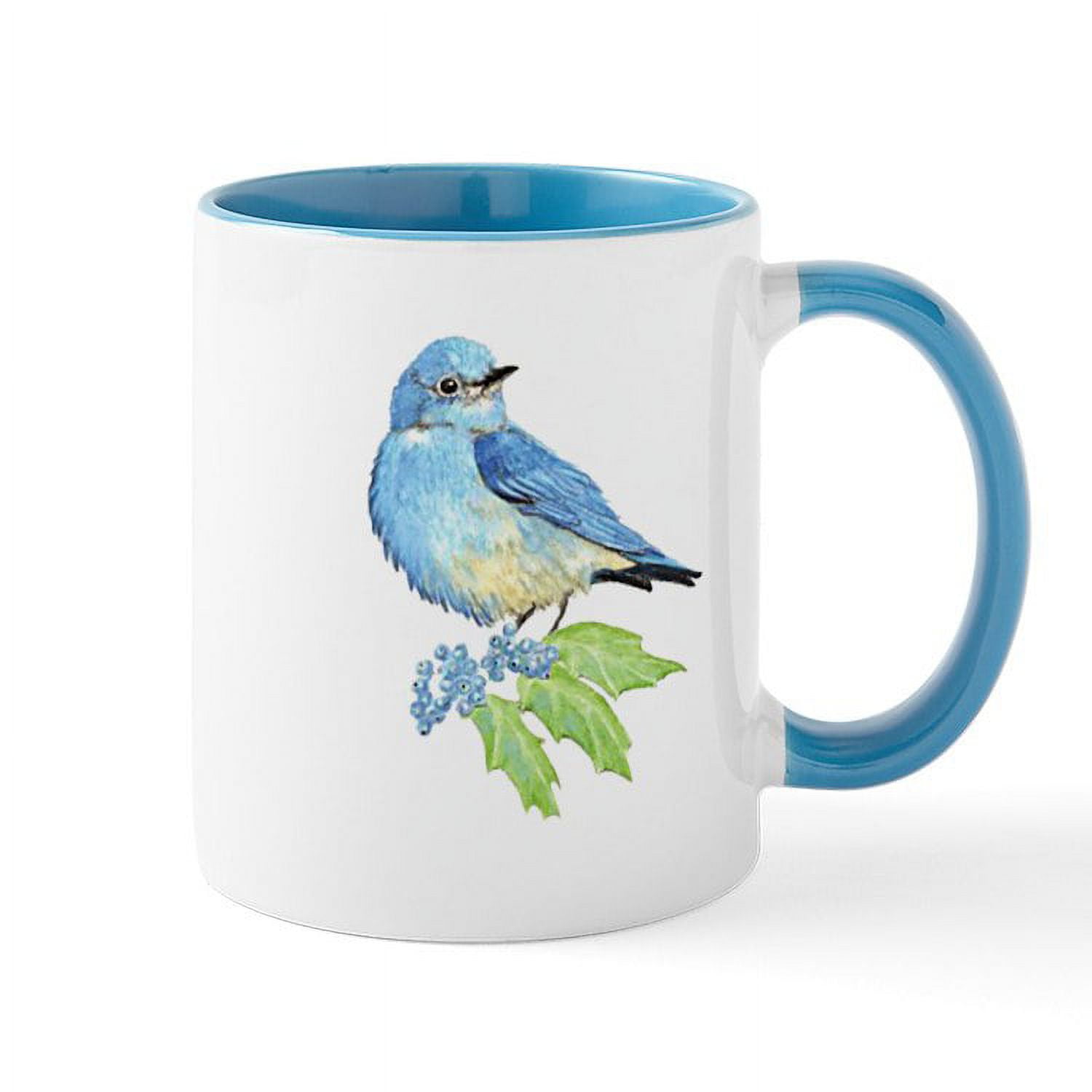 CafePress - Watercolor Mountain Bluebird Bird Nature Art Mugs - 11 oz ...