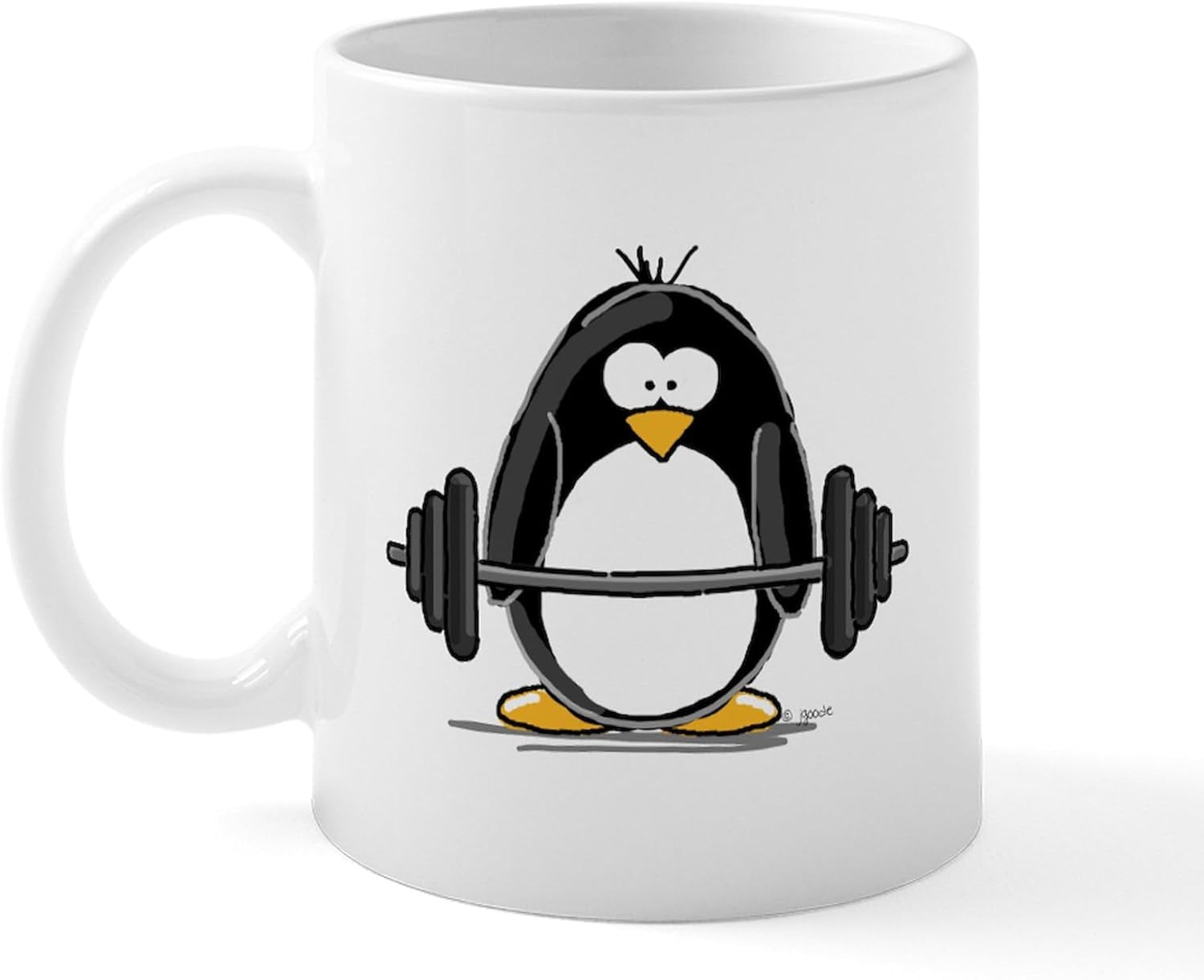 CafePress Weight Lifting Penguin Mug 11 oz (325 ml) Ceramic Coffee Mug ...