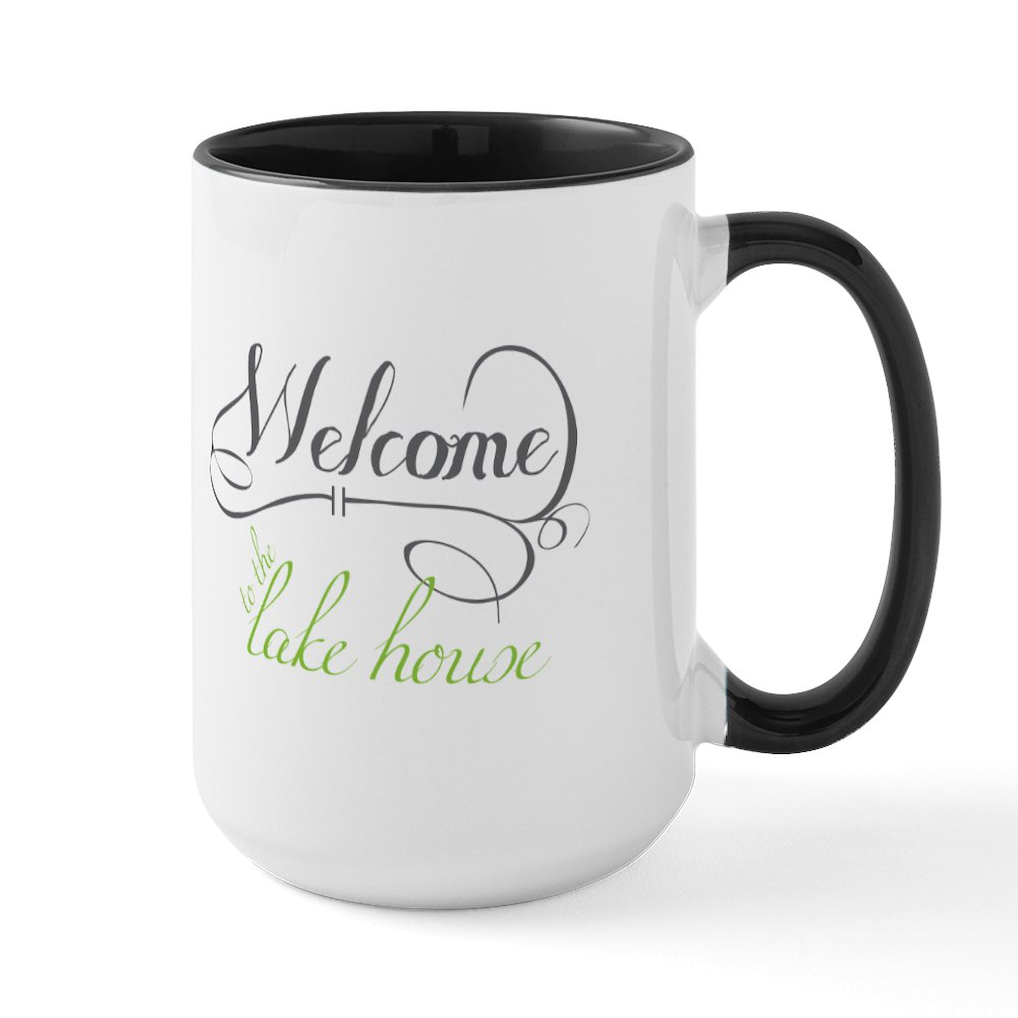 CafePress - Welcome To The Lake House Mugs - 15 oz Ceramic Large White ...