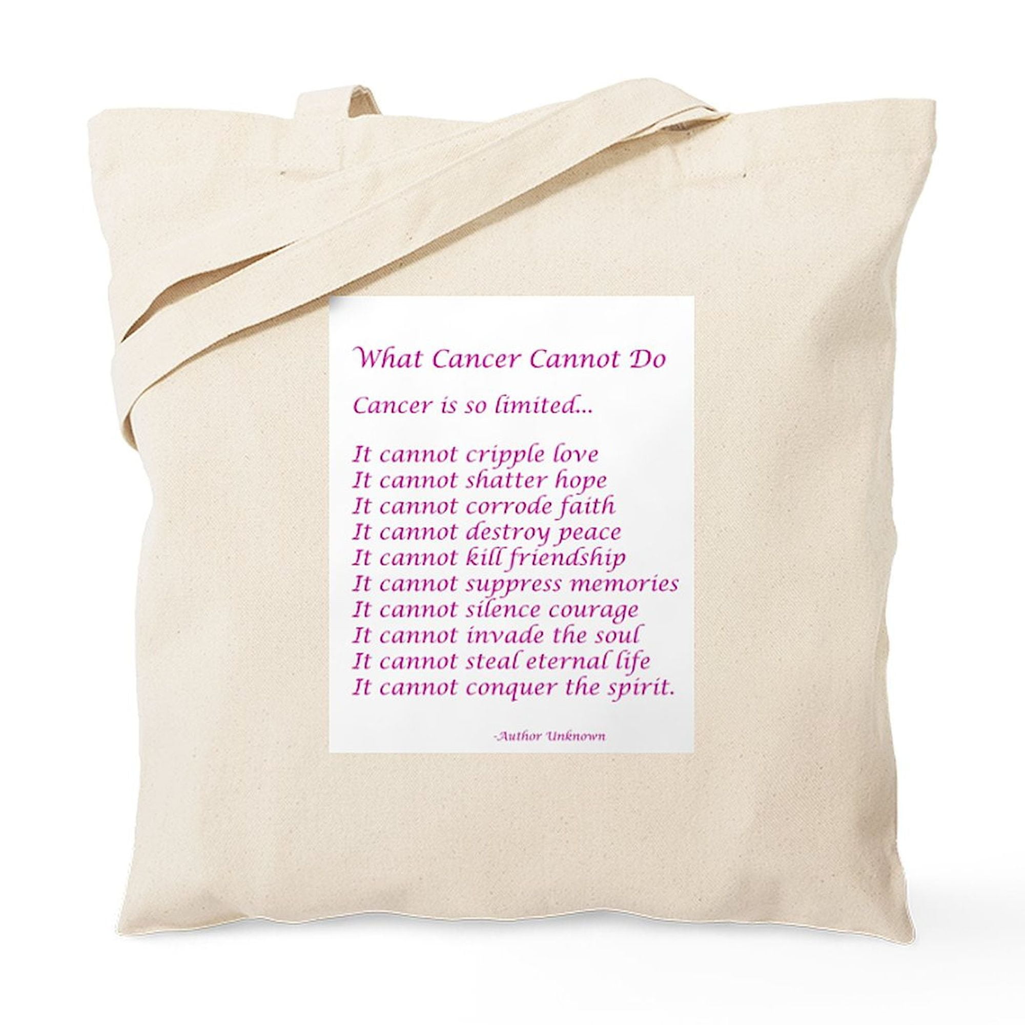 CafePress - What Cancer Cannot Do Poem Tote Bag - Unisex Canvas Tote ...