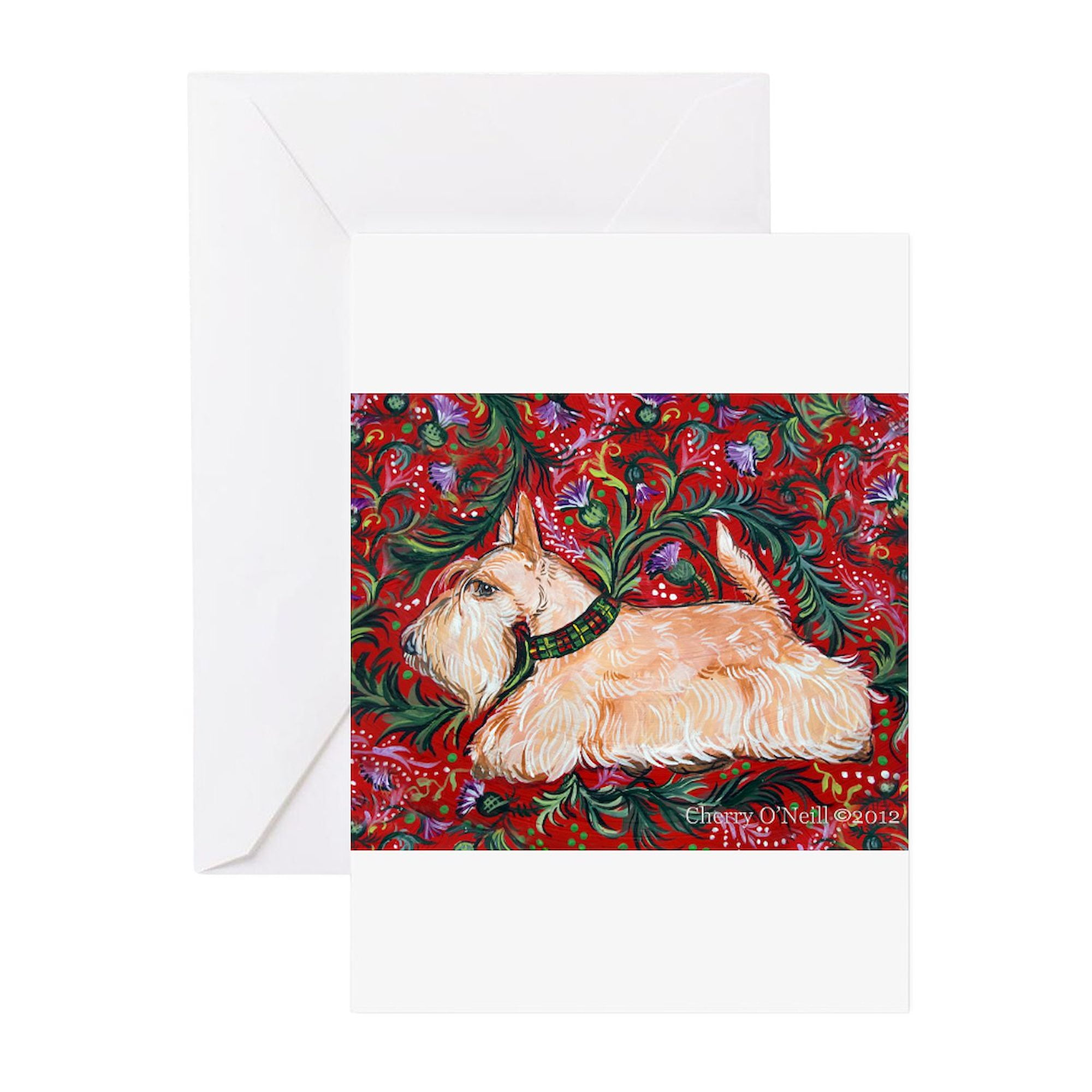 CafePress - Wheaten Scottish Terrier On Red - Greeting Cards (Pk of 10 ...