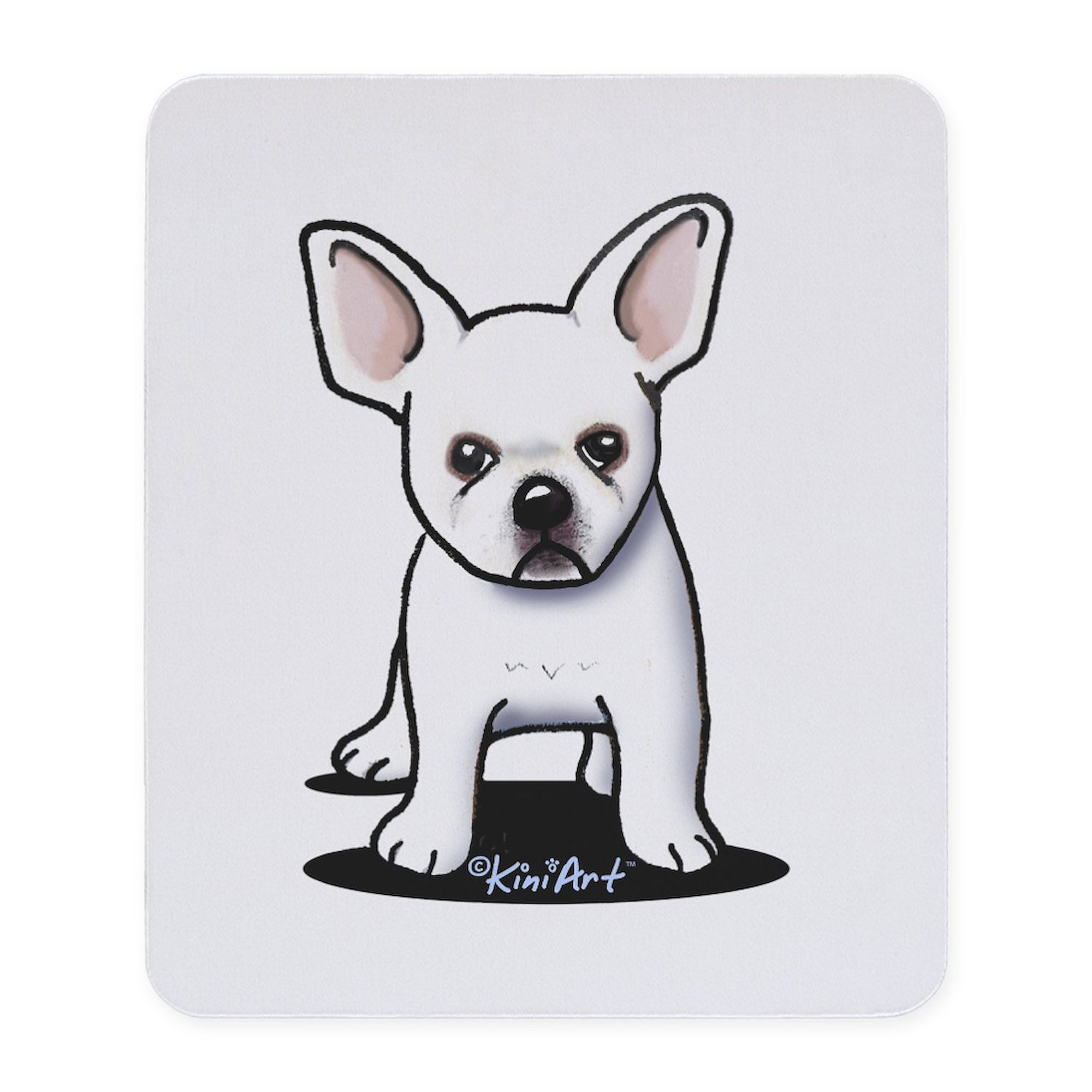 CafePress - White Frenchie Mousepad - Non-slip Rubber Mousepad, Gaming ...