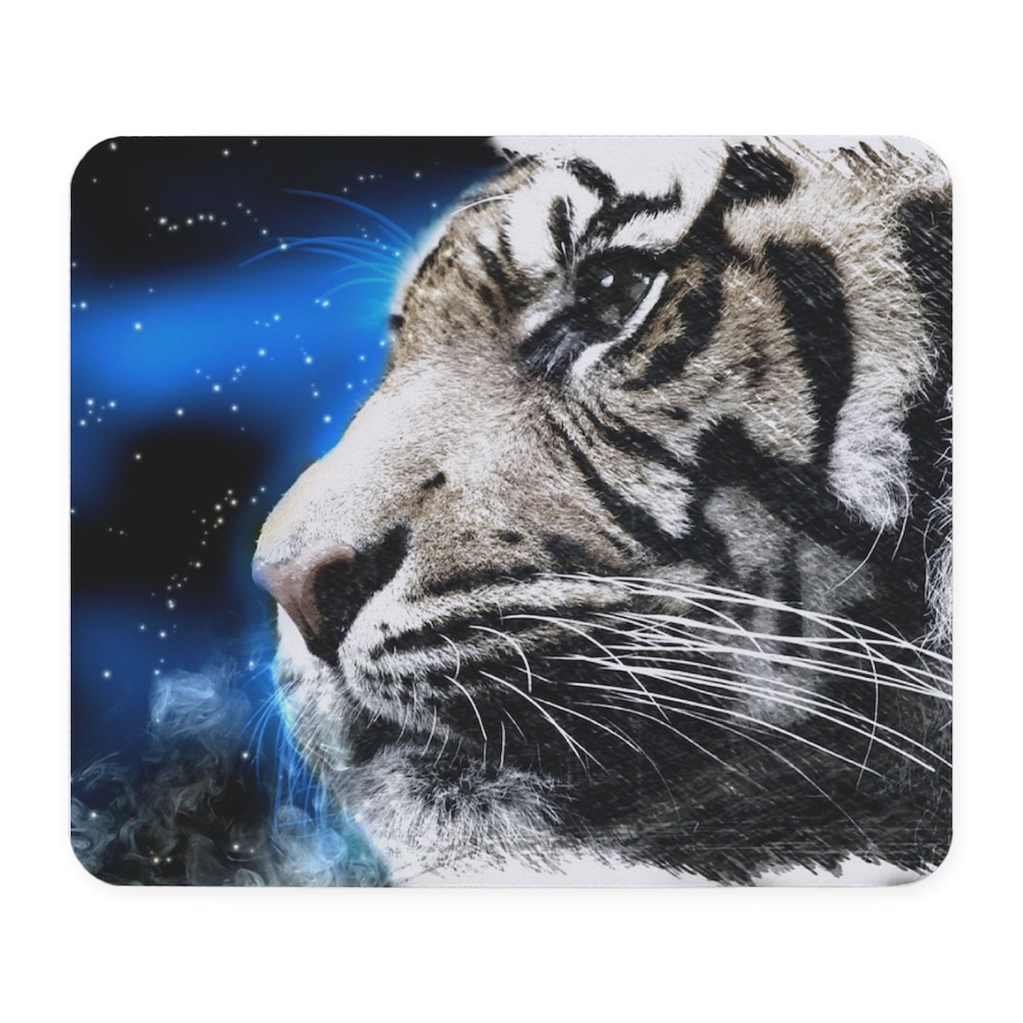 CafePress - White Tiger Stars Fashion Mousepad - Non-slip Rubber ...