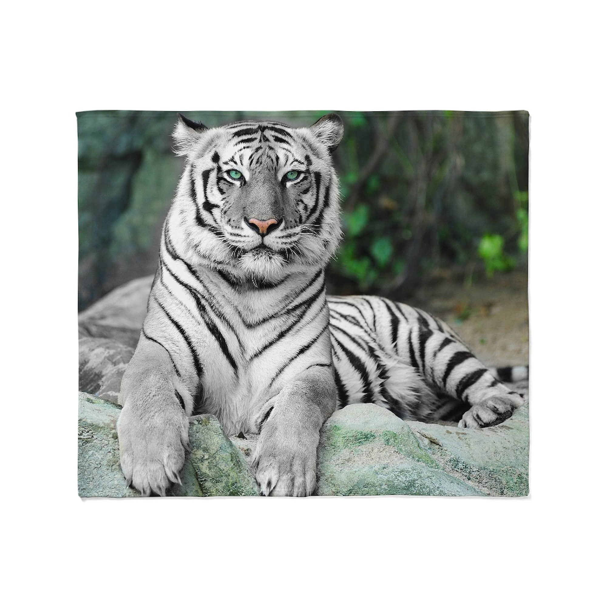 CafePress Plush Animal Printed - White Tiger Fleece Throw Blanket, 50 ...