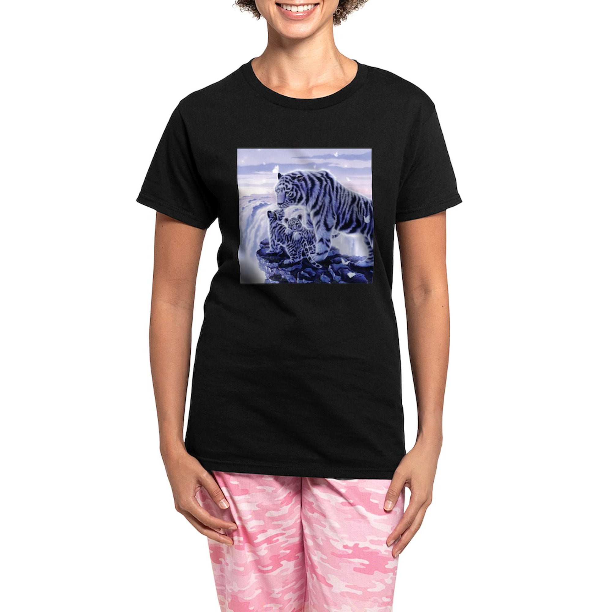 CafePress - White Tigress And Her Cubs Pajamas - Women's Short Sleeve ...