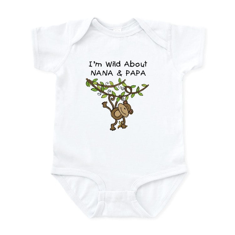 CafePress - Wild About Nana & Papa Infant Bodysuit - Baby Light ...