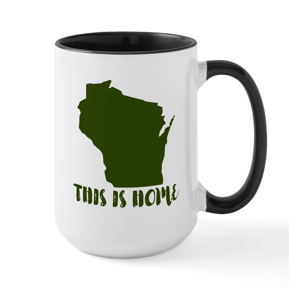 CafePress - Wisconsin This Is Home Large Mug - 15 oz Ceramic Large ...