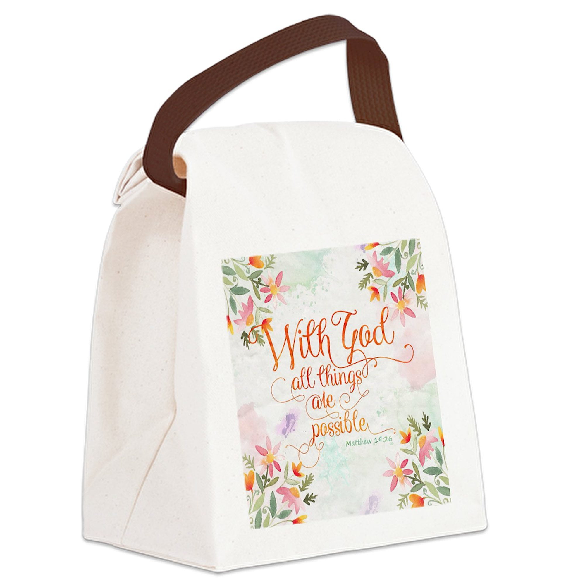 CafePress - With God - Canvas Lunch Bag with Strap Handle - Walmart.com