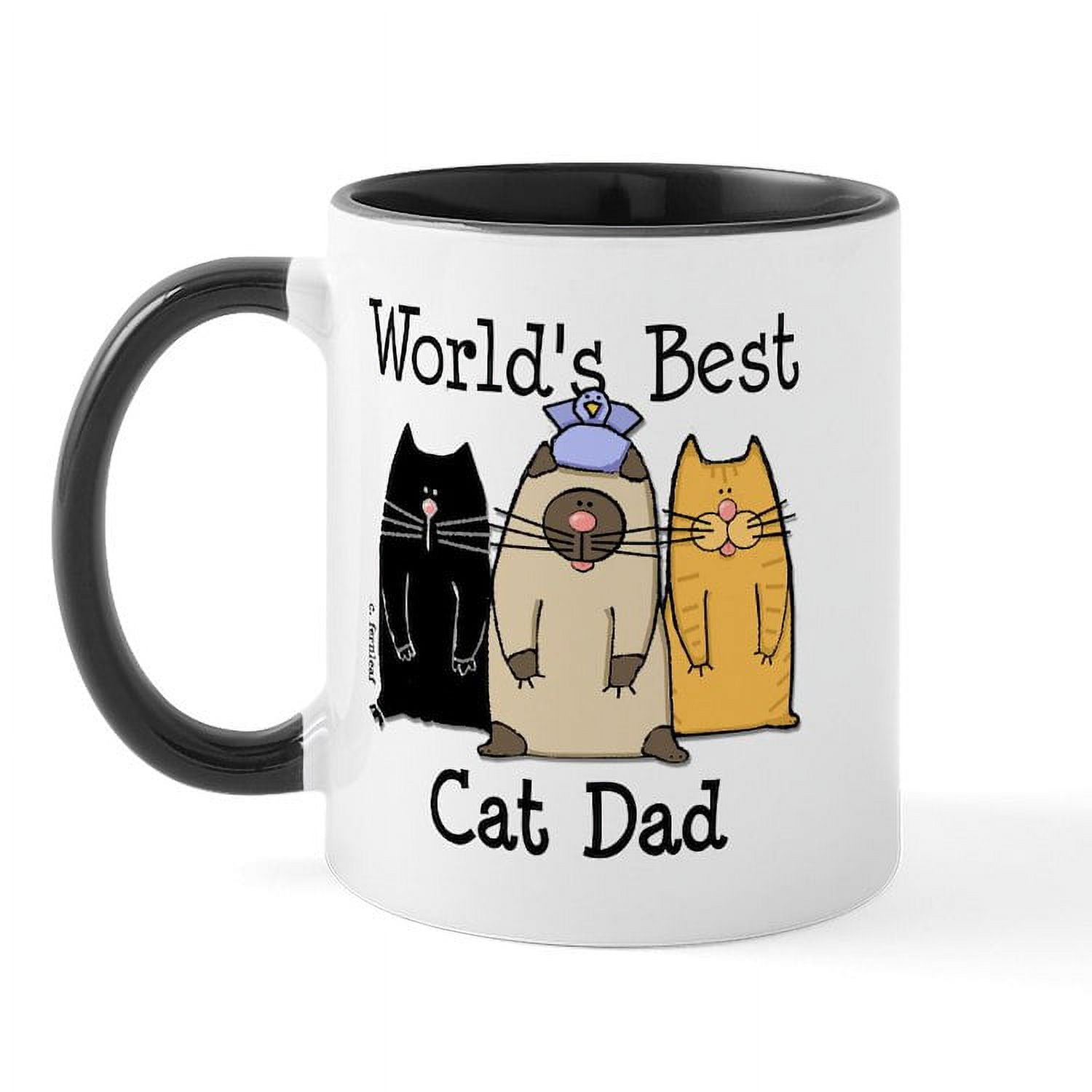 CafePress - World's Best Cat Dad Mug - 11 oz Ceramic Mug - Novelty ...