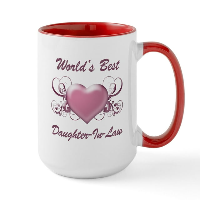 CafePress - World's Best Daughter In Law (Heart) Large Mug - 15 oz ...