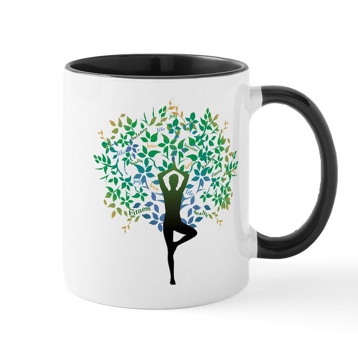 CafePress - YOGA TREE POSE Mug - 11 oz Ceramic Mug - Novelty Coffee Tea ...