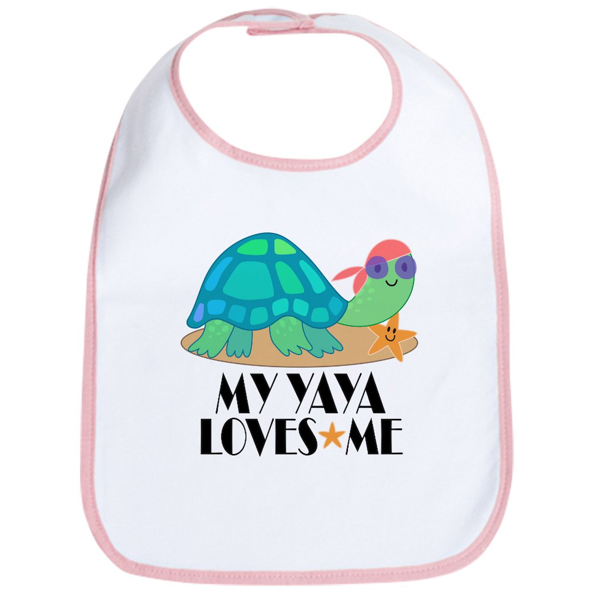 CafePress - Yaya Loves Me Turtle - Cute Cotton Cloth Baby Bib, Toddler ...