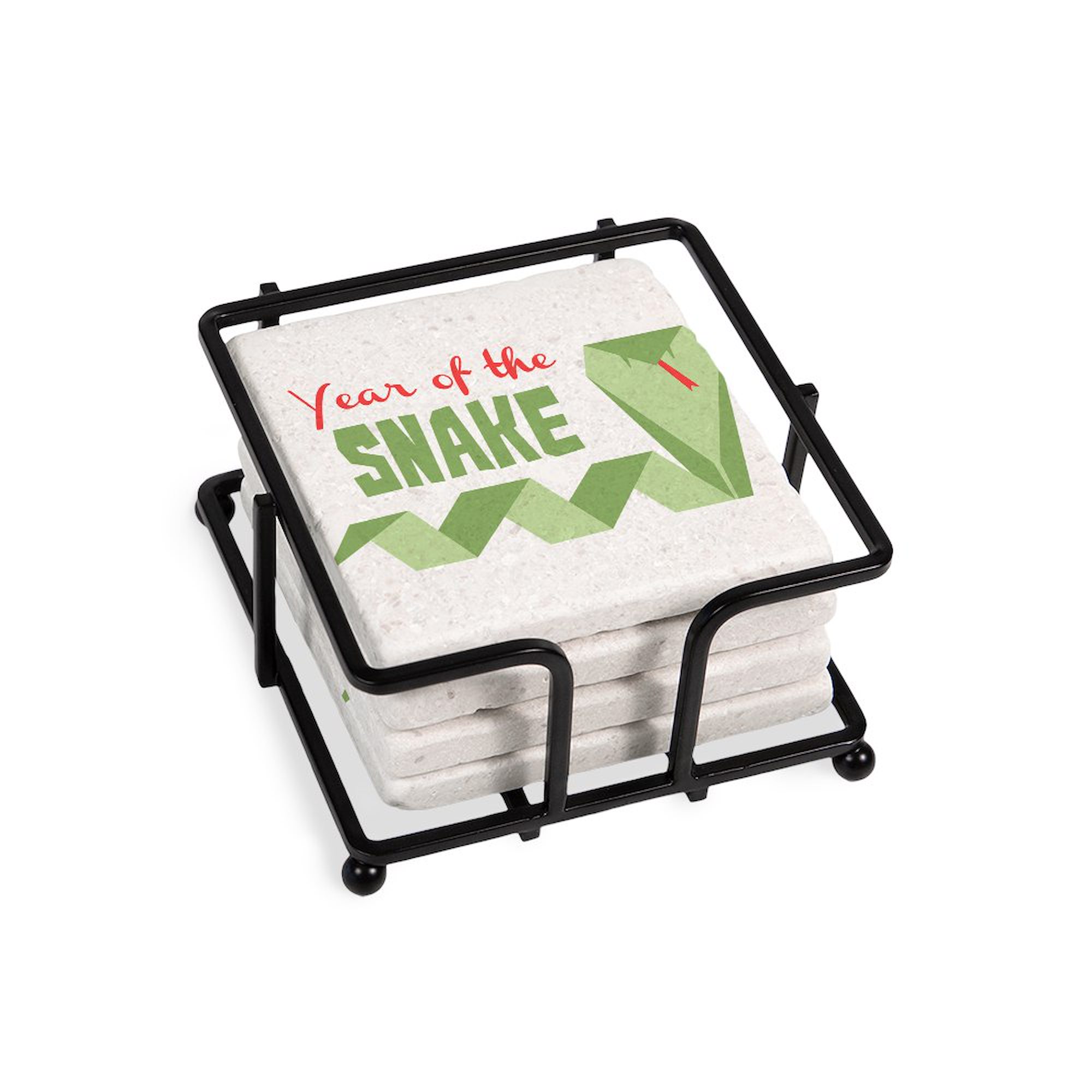 CafePress - Year Of The Snake Stone - Tile Coaster, Drink Coaster Set ...