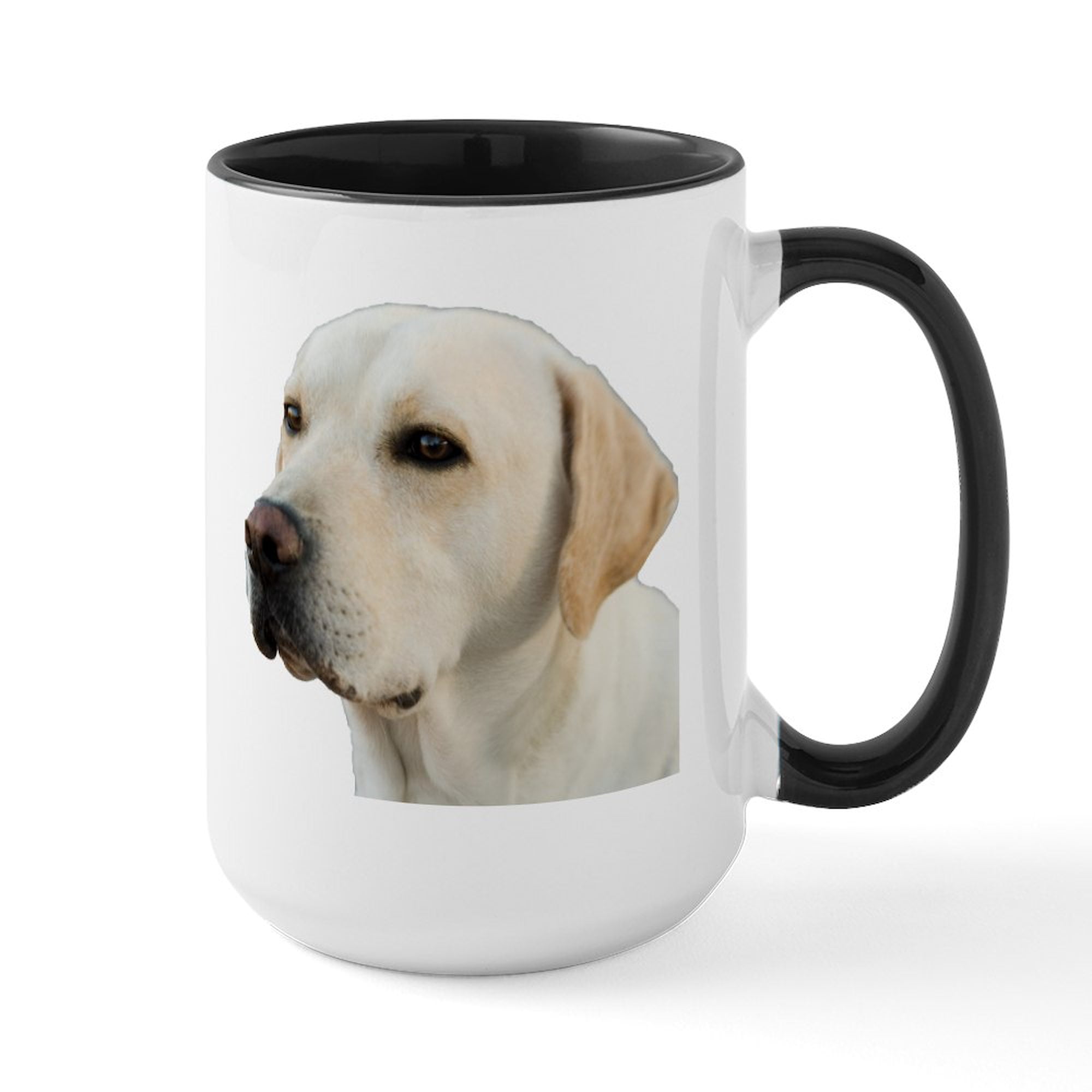 CafePress - Yellow Lab Head Large Mug - 15 oz Ceramic Large White ...