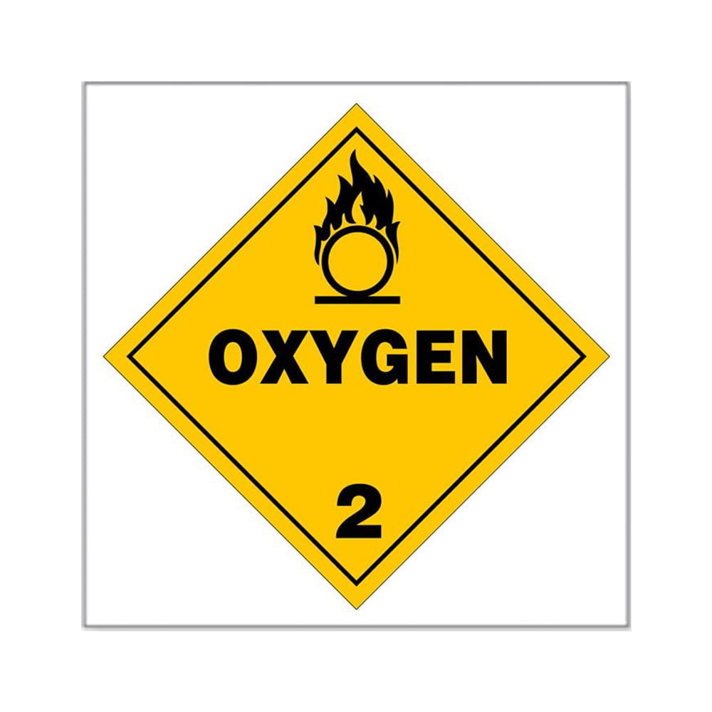 CafePress - Yellow Oxygen Warning Sign Square Sticker 3 X 3 - Square ...