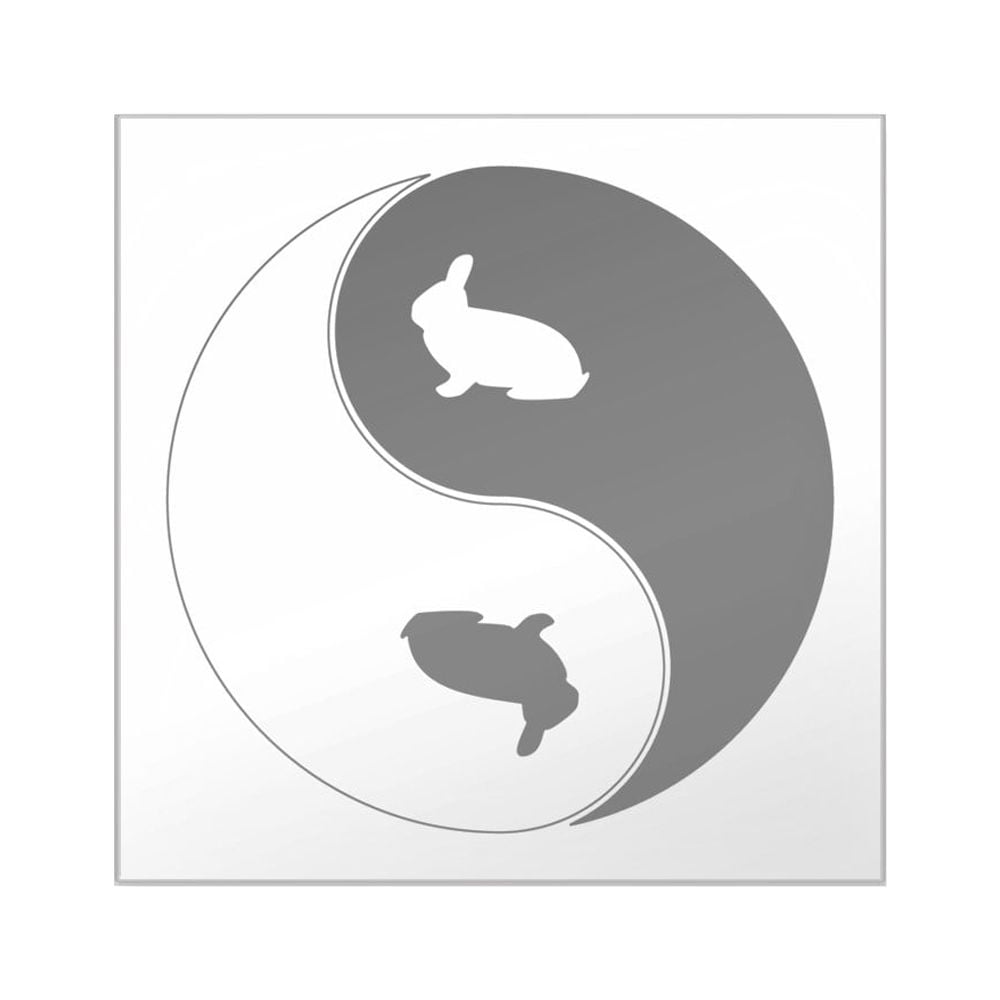 CafePress - Yin Yang Rabbit Symbol Square Sticker 3 X 3 - Square ...