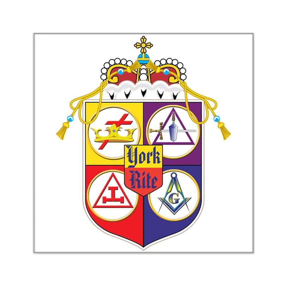 CafePress - York Rite Shield Square Sticker 3& X 3& - Square Sticker 3 ...