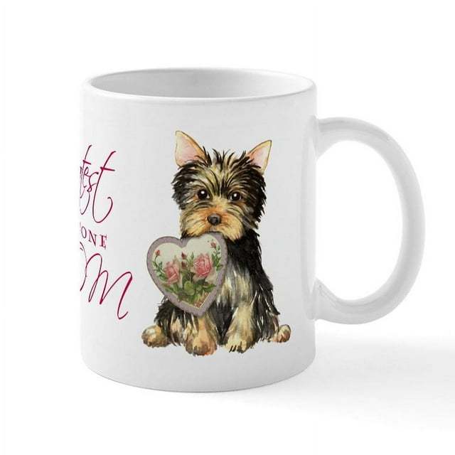 CafePress - Yorkie Mom Mug - 11 oz Ceramic Mug - Novelty Coffee Tea Cup ...