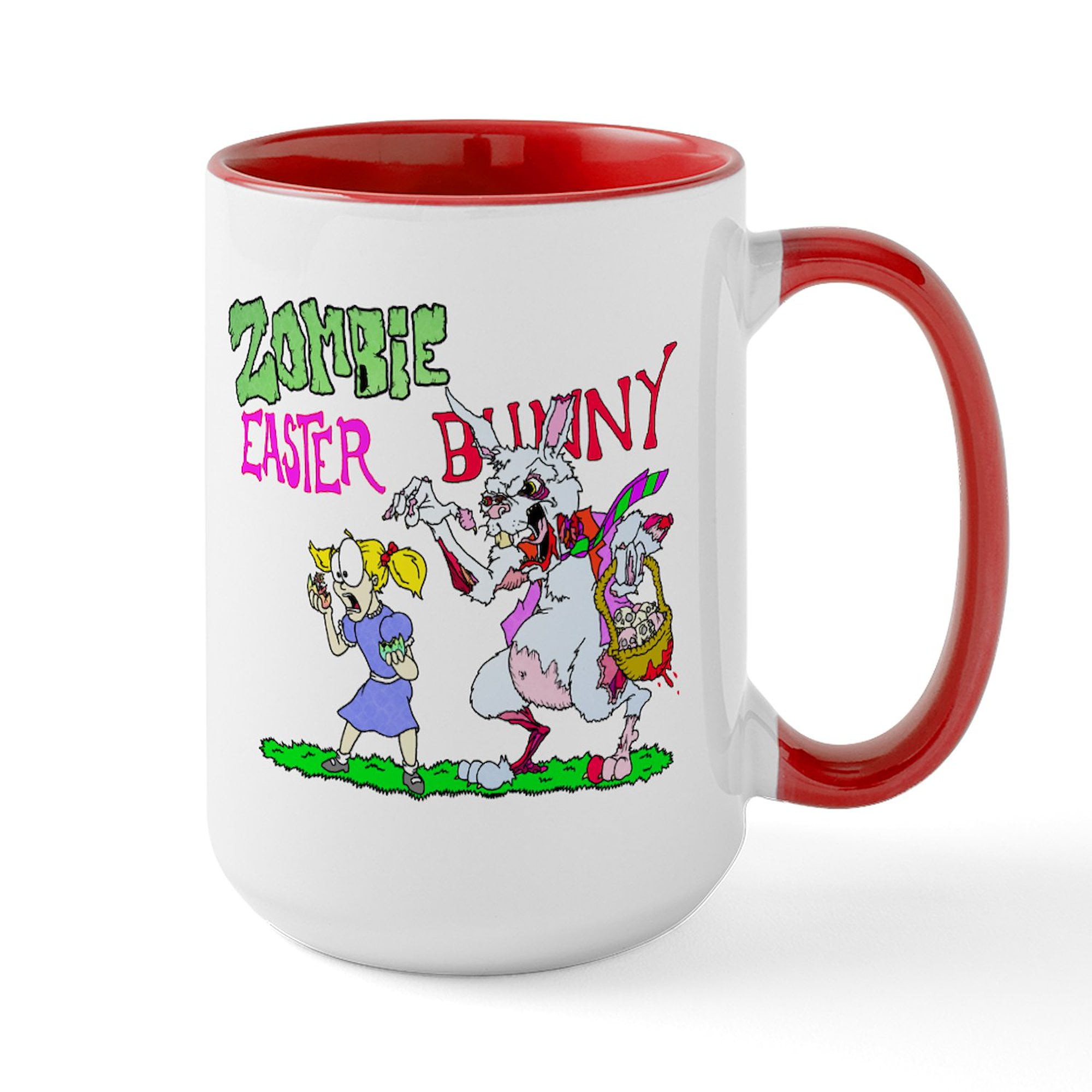 CafePress - Zombie Easter Bunny Mug - 15 oz Ceramic Large White Novelty ...