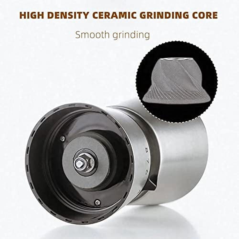 Cafecito Manual Coffee Grinder 304 Stainless Steel Ceramic Burr Mill ...