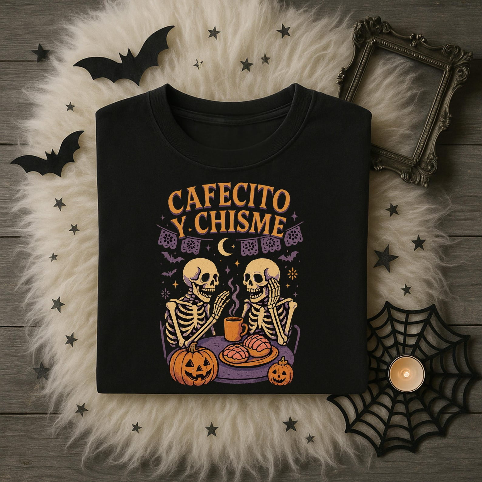 Cafecito y Chisme Shirt, Dia De Los Muertos Clothes, Mexican Halloween ...