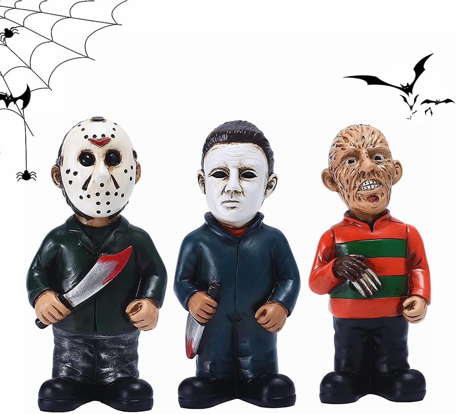 Cafele Horror Movie Garden Gnomes | Garden Nightmares Michael Myers, Freddy, Jason Horror Gnomes ...