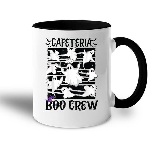 Cafeteria Boo Crew Teacher Lunch Lady Team Spooky Babe Ghost Accent Mug ...