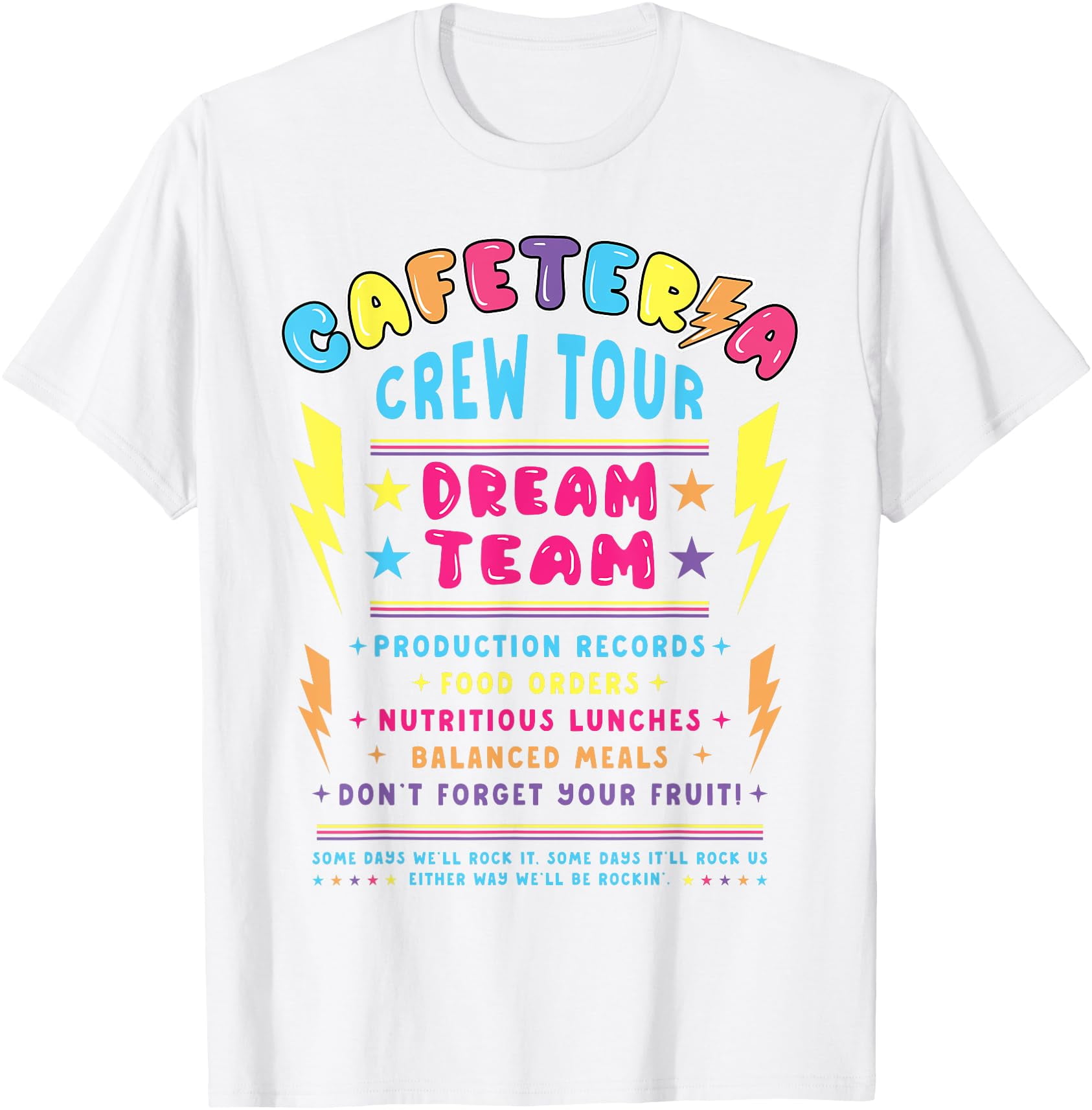 Cafeteria Crew Tour Funny Lunch Lady Squad First Day School T-Shirt ...