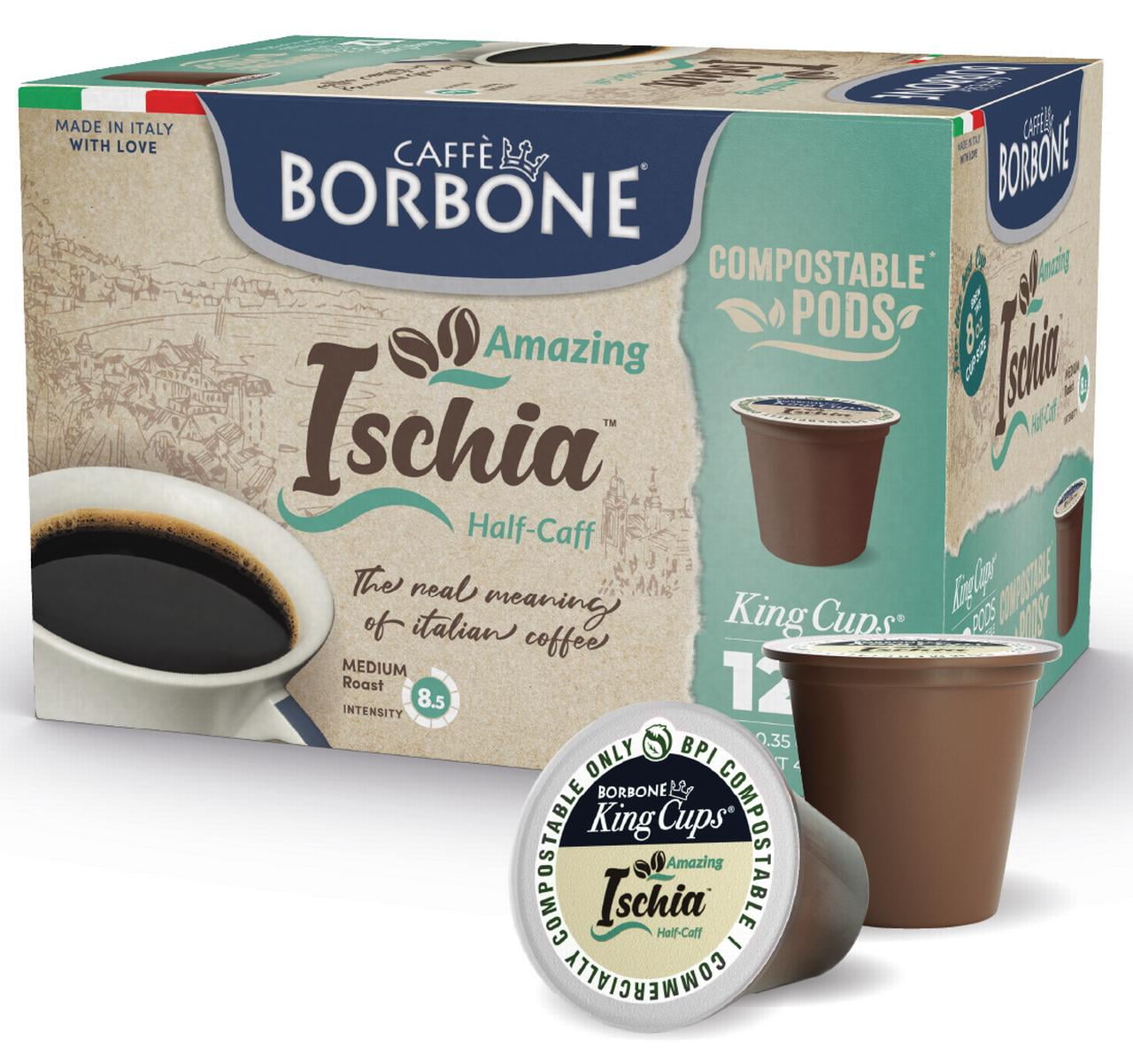 Caffe Borbone Compostable K-Cup® Coffee Pods - Ischia Blend Half-Caff ...