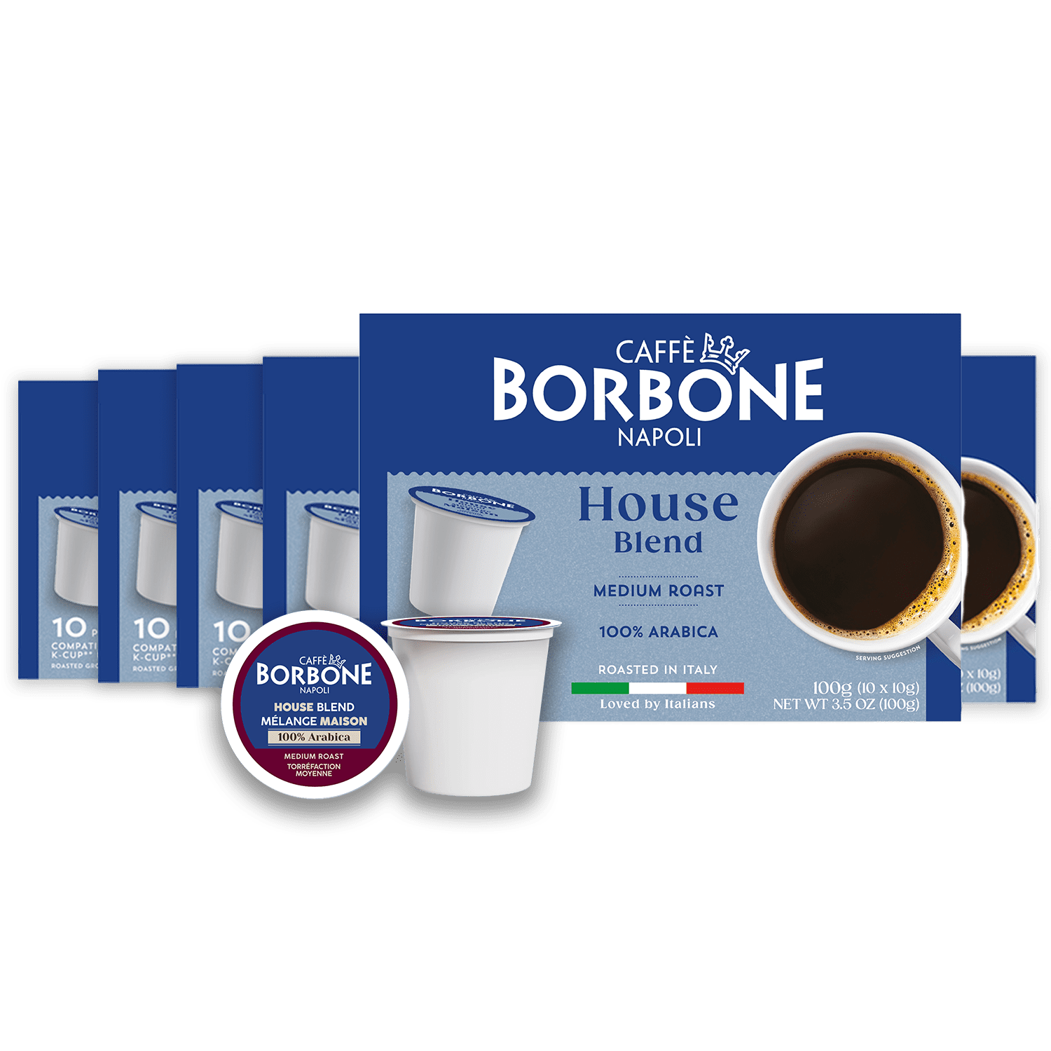 Caffe Borbone House Blend Coffee (60 Count) – Medium Roast, 100% ...