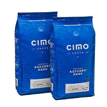 Caffe Cimo Azzurro Dark Espresso Whole Coffee Beans - 2 x 2 kg - Bold ...
