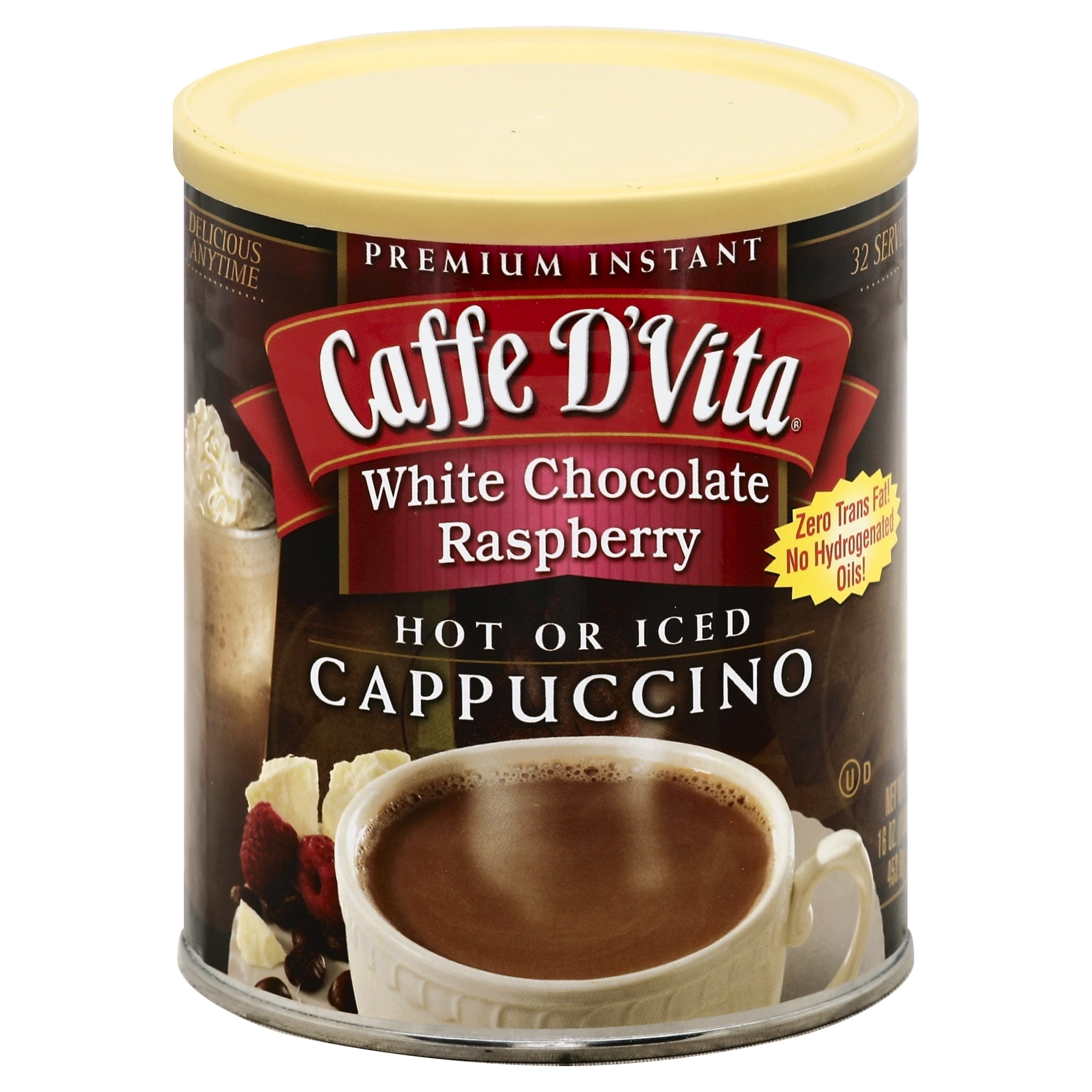 Caffe D' Vita Cappuccino White Chocolate Raspberry 16 oz (Pack Of 6 ...