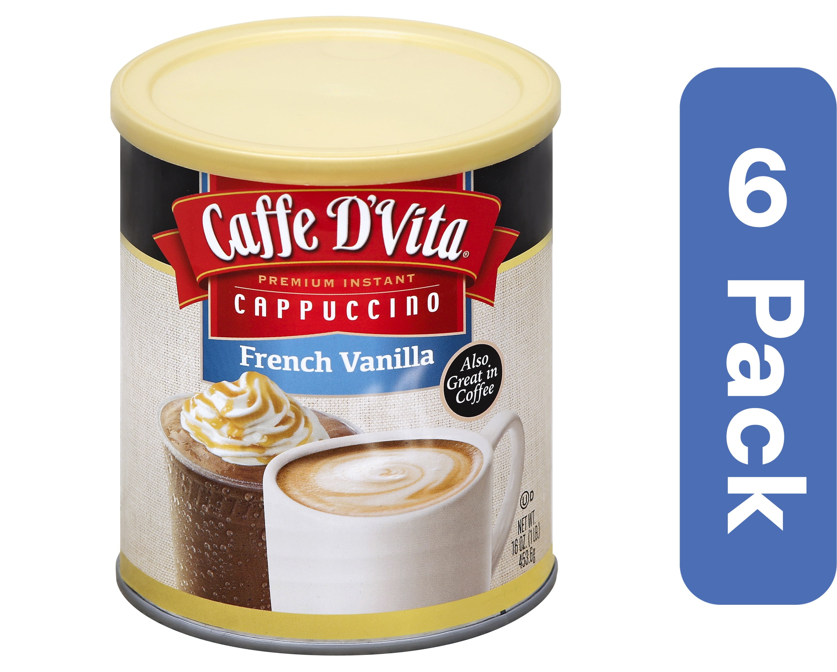 Caffe D Vita French Vanilla Cappuccino 16 oz (Pack of 6) - Walmart.com