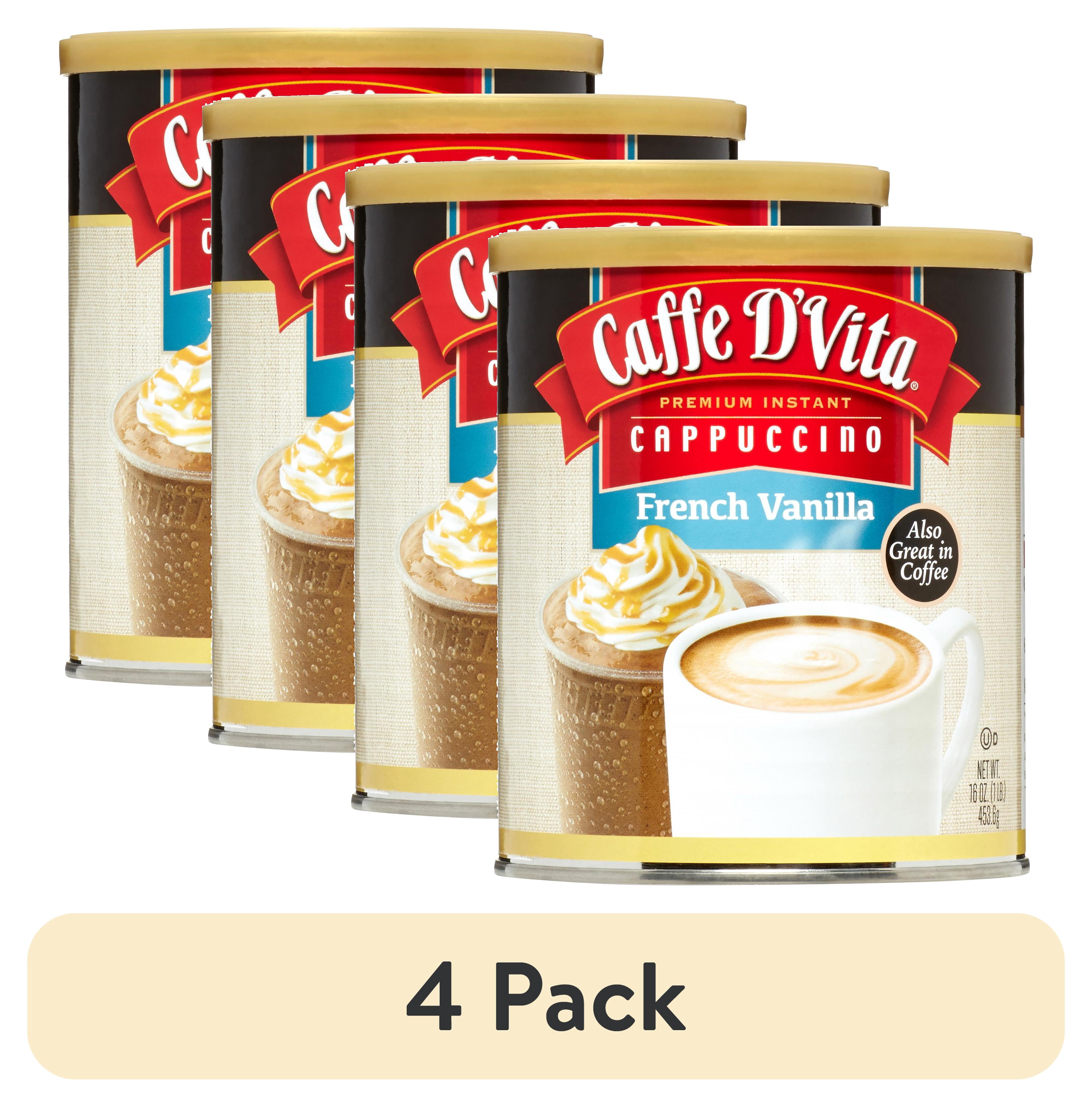 (4 pack) Caffe D'Vita Instant Cappuccino, French Vanilla, 16 Oz, 1 Ct ...