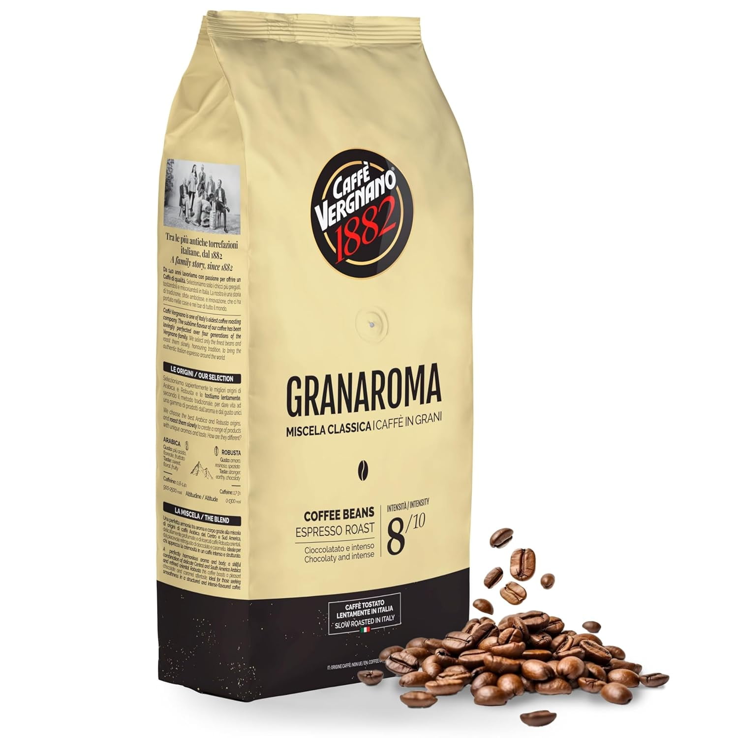 Caffe Gran Aroma Whole Bean Arabica Medium Espresso Roast Coffee, 2 ...