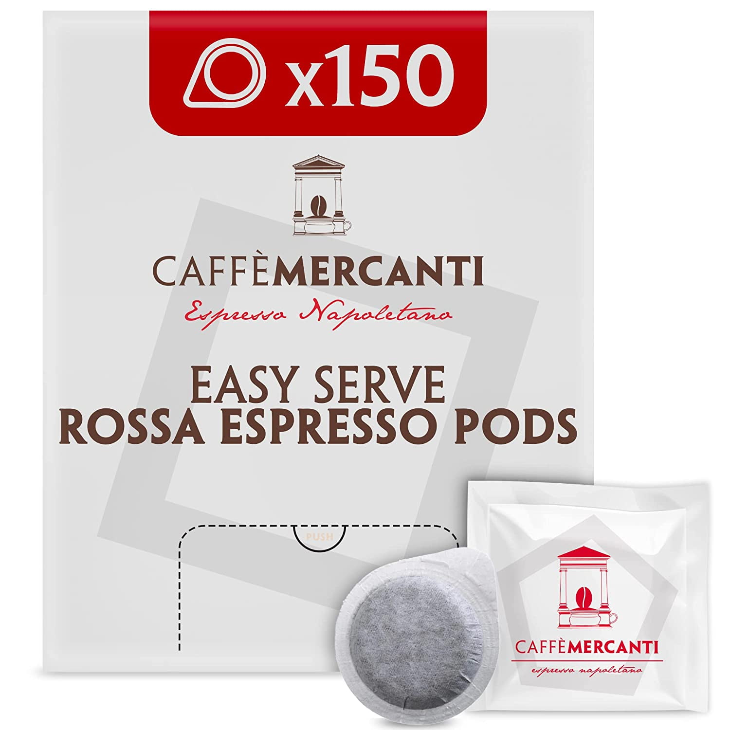 Caffe Mercanti Italian Coffee Pods (E.S.E., Easy Serve Espresso) 150 ...