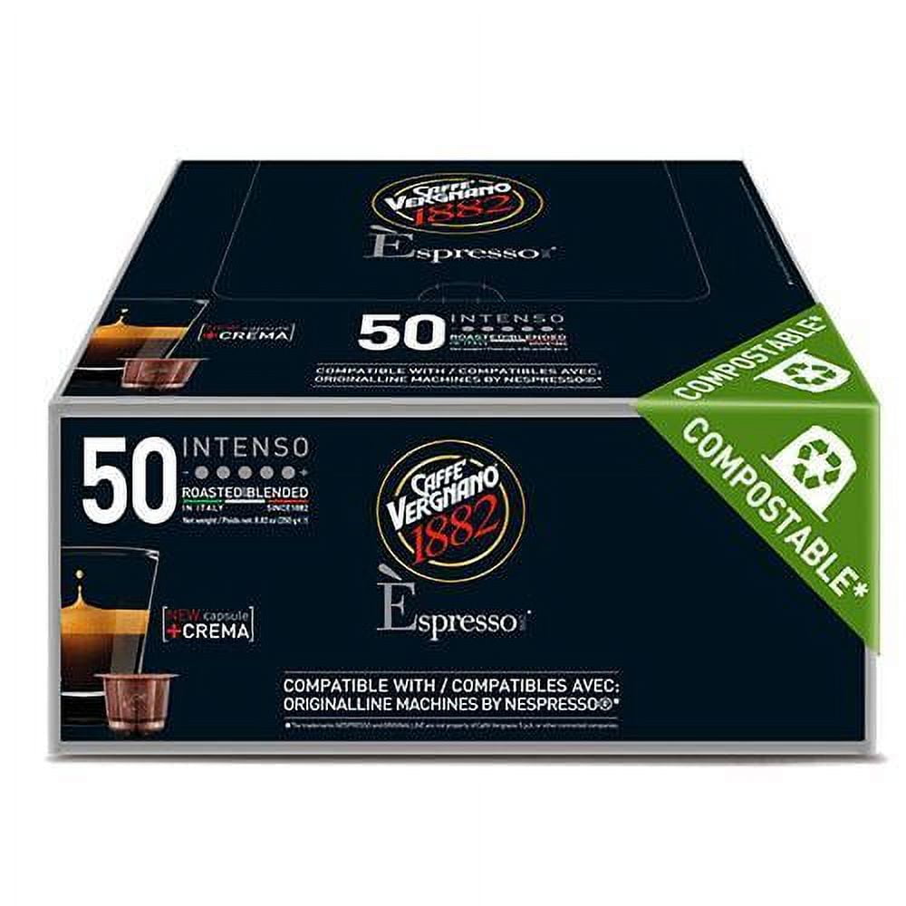 Caffe Vergnano Nespresso Compatible Intenso Espresso Coffee Pods, 50 ...